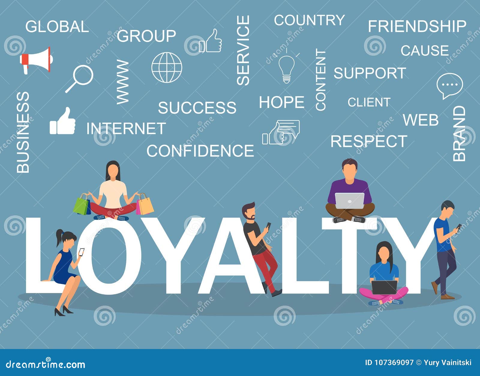 Loyalty Concept Illustration. Idea of Customers, Feedback Stock Vector ...