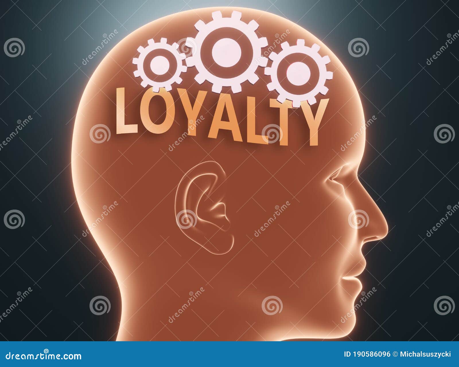 Loyalty Inside Human Mind - Pictured As Word Loyalty Inside a Head with ...