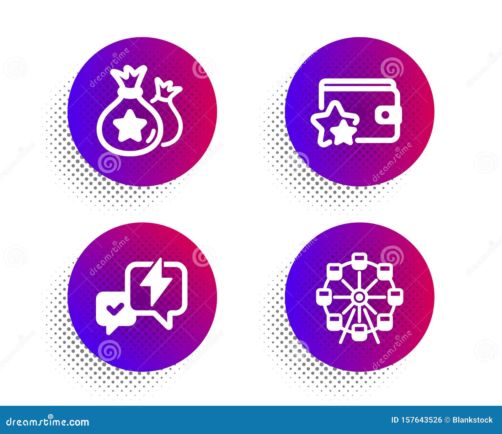 Loyalty Points, Loyalty Program and Lightning Bolt Icons Set. Ferris ...