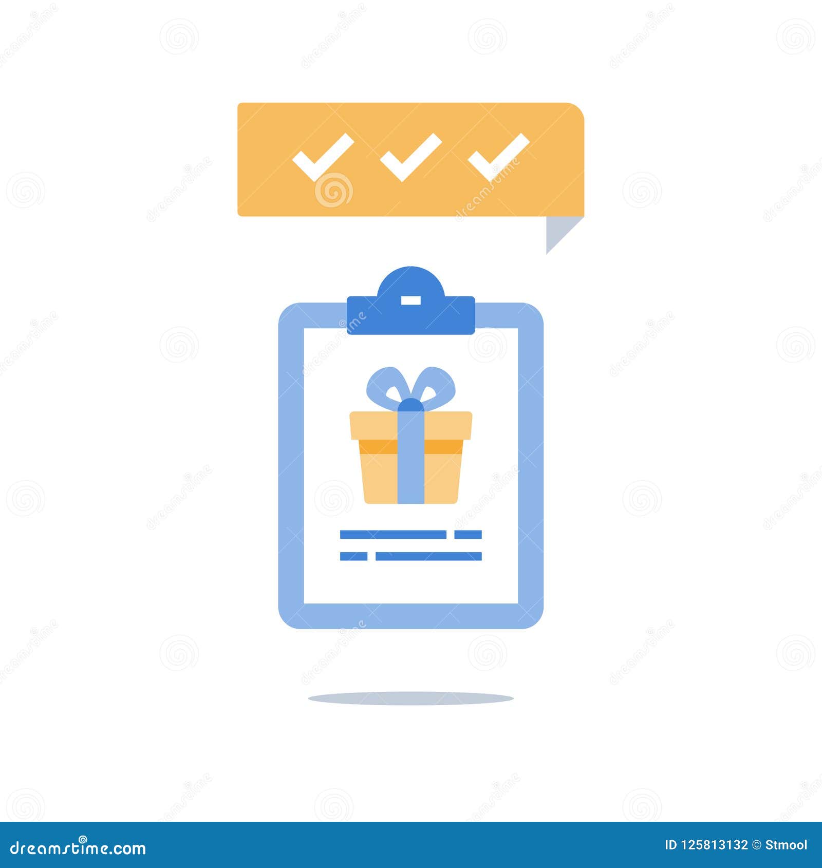 Redeem Gift, Loyalty Program, Earn Reward, Present Box and Clipboard ...