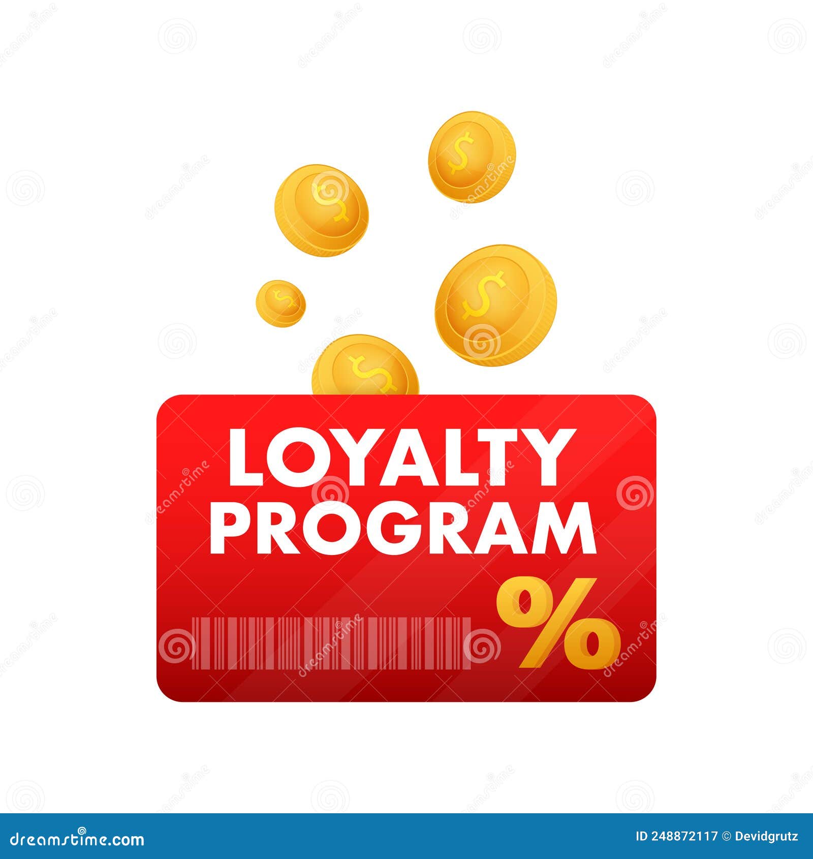 Loyalty Program in Flat Style. Discount Coupon. 3d Coupon Reward Stock ...