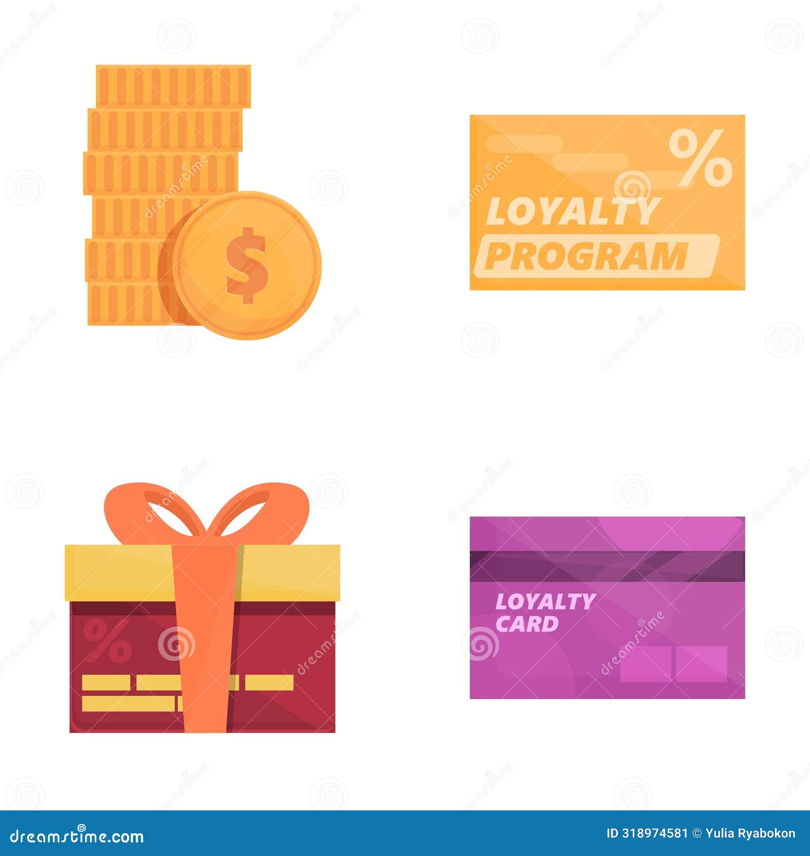 Loyalty Program Icons Set Cartoon Vector. Loyalty Program and Customer ...