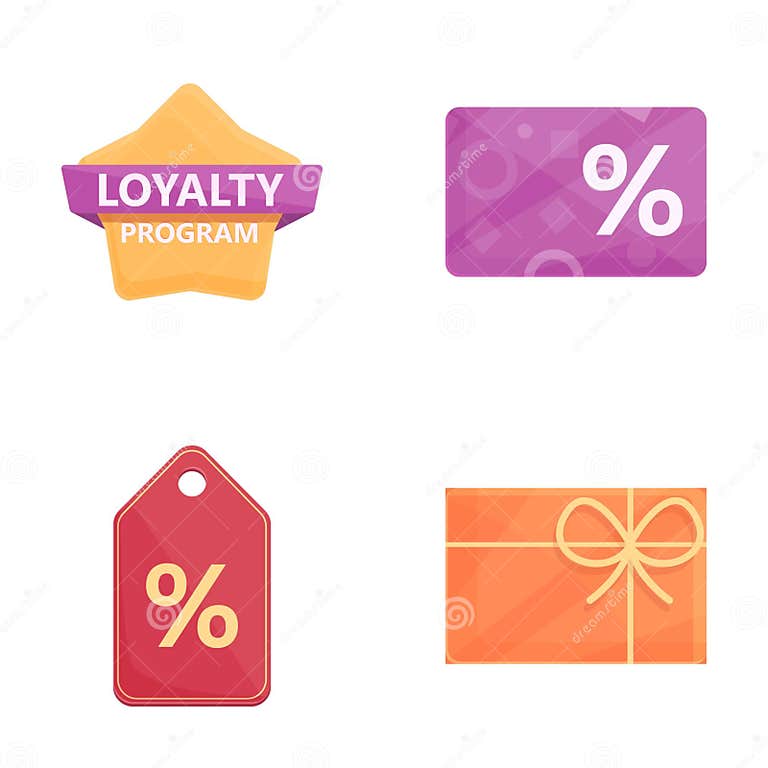 Loyalty Program Icons Set Cartoon . Loyalty Program and Customer ...
