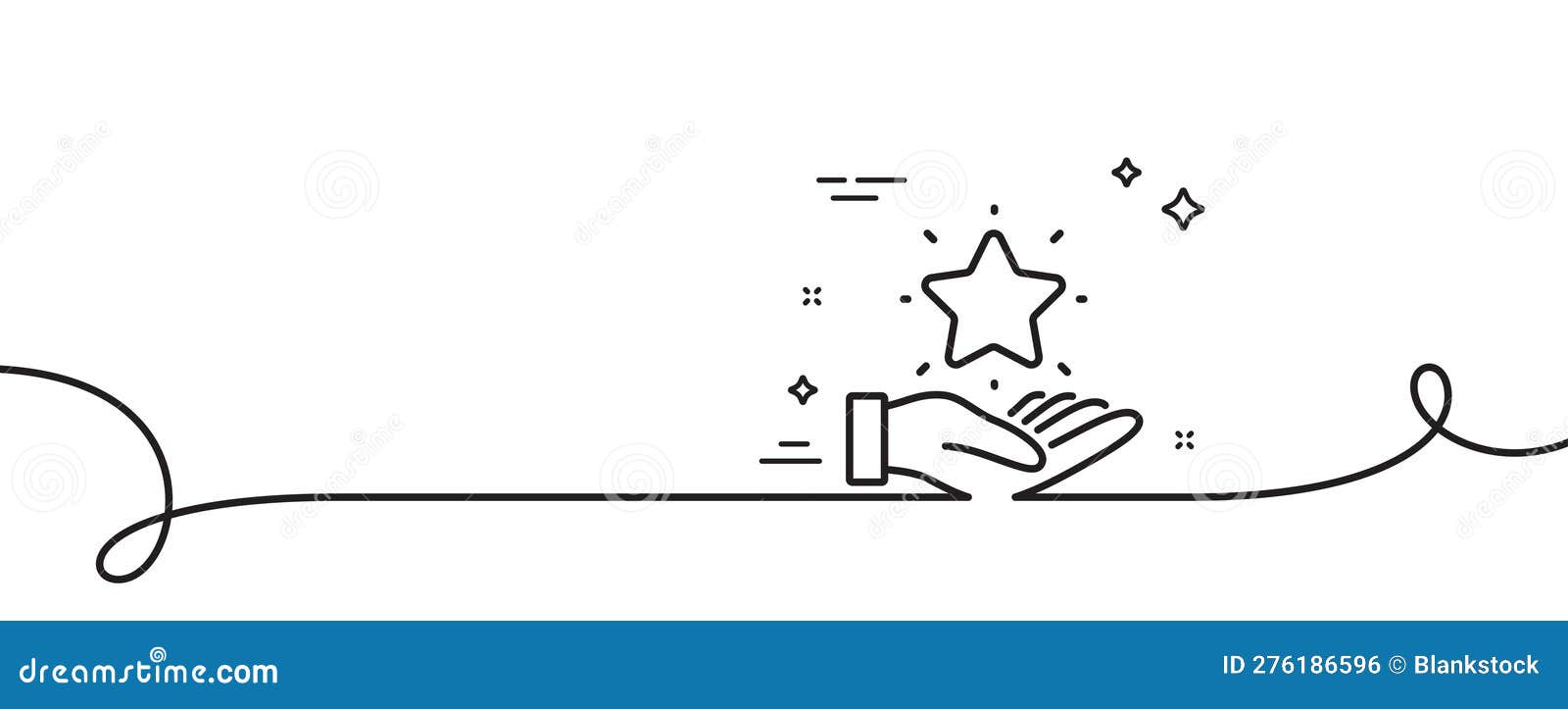 Loyalty Program Line Icon. Bonus Points. Discount Star. Continuous Line ...