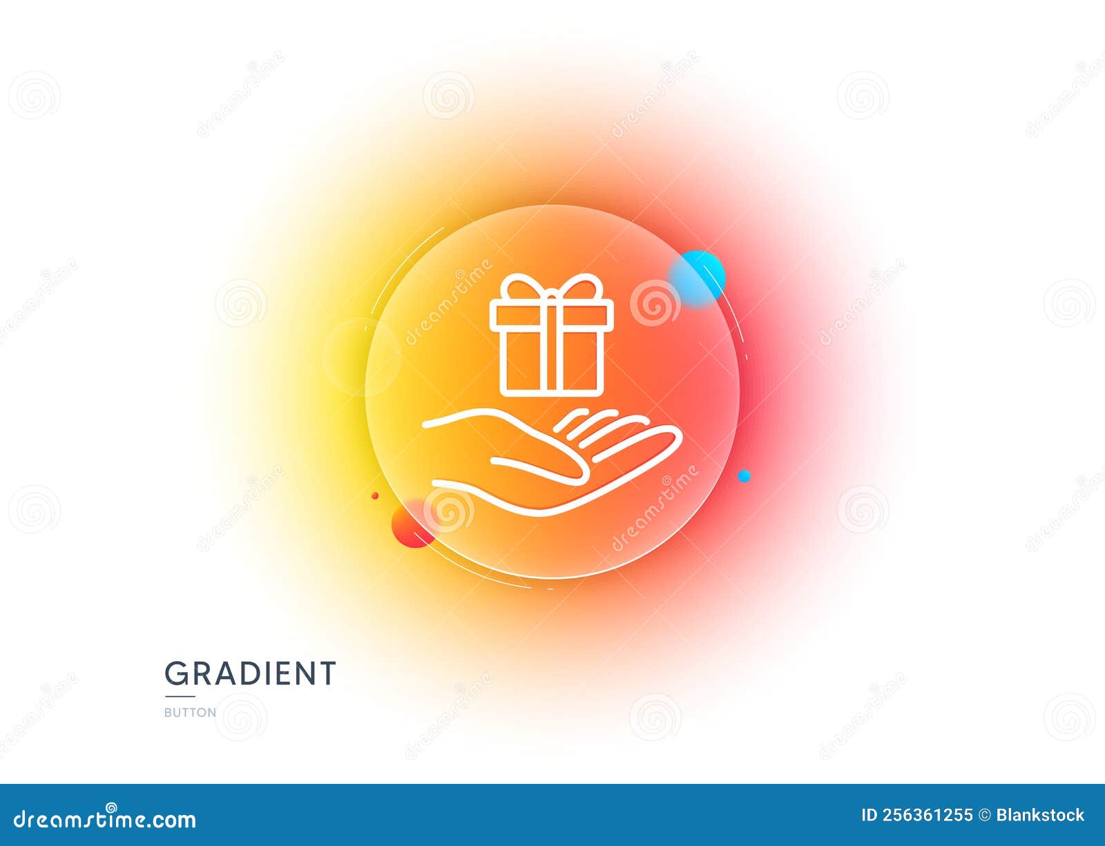 Loyalty Program Line Icon. Gift Box Sign. Gradient Blur Button. Vector ...