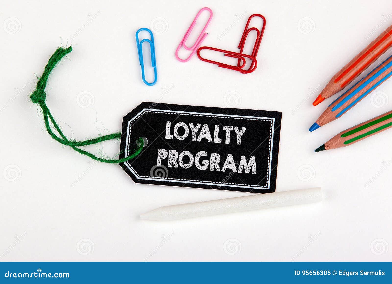 Loyalty Program. Price Tag with String on a White Background Stock ...