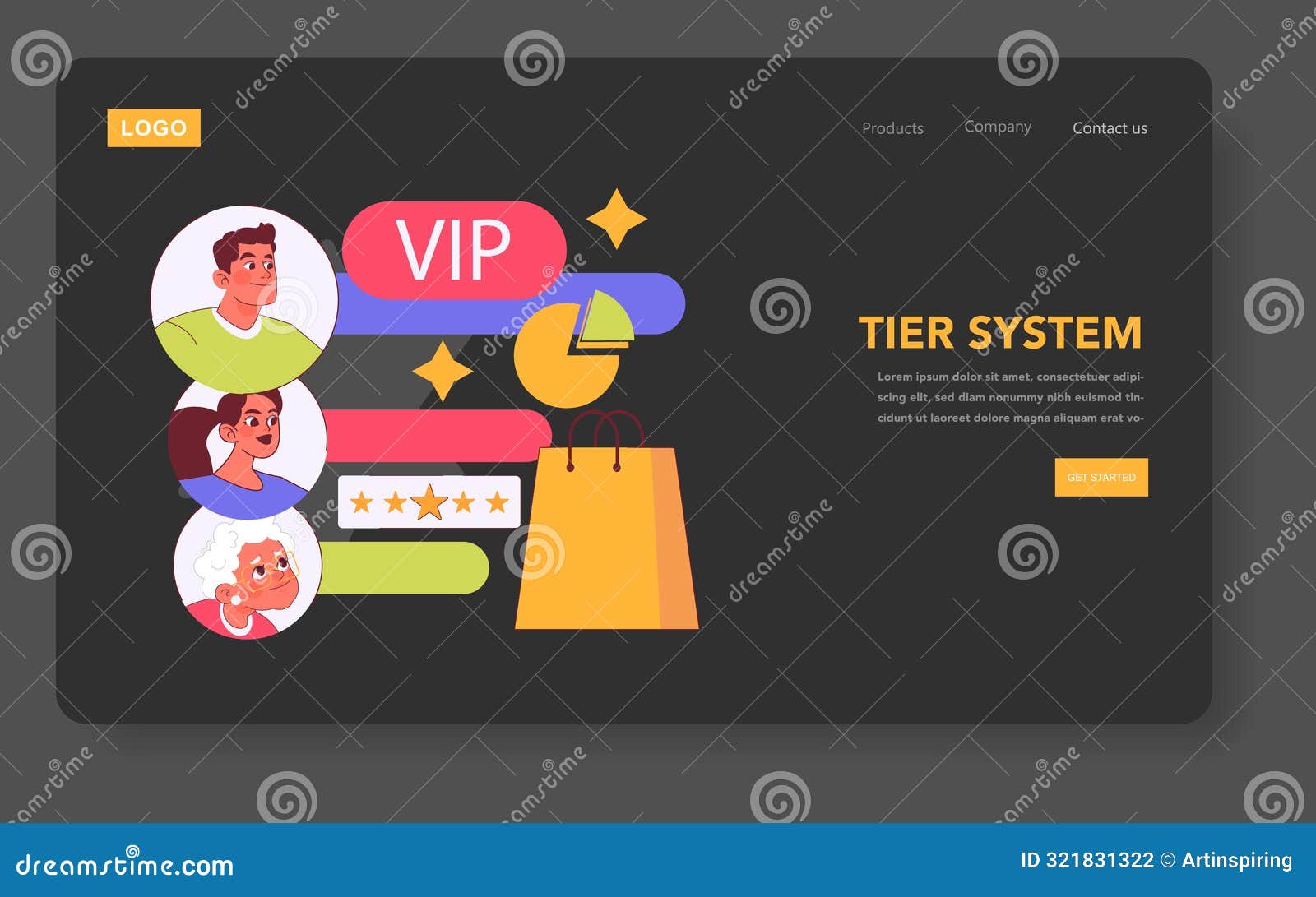 Loyalty Program and Reward. Flat Stock Vector - Illustration of offer ...