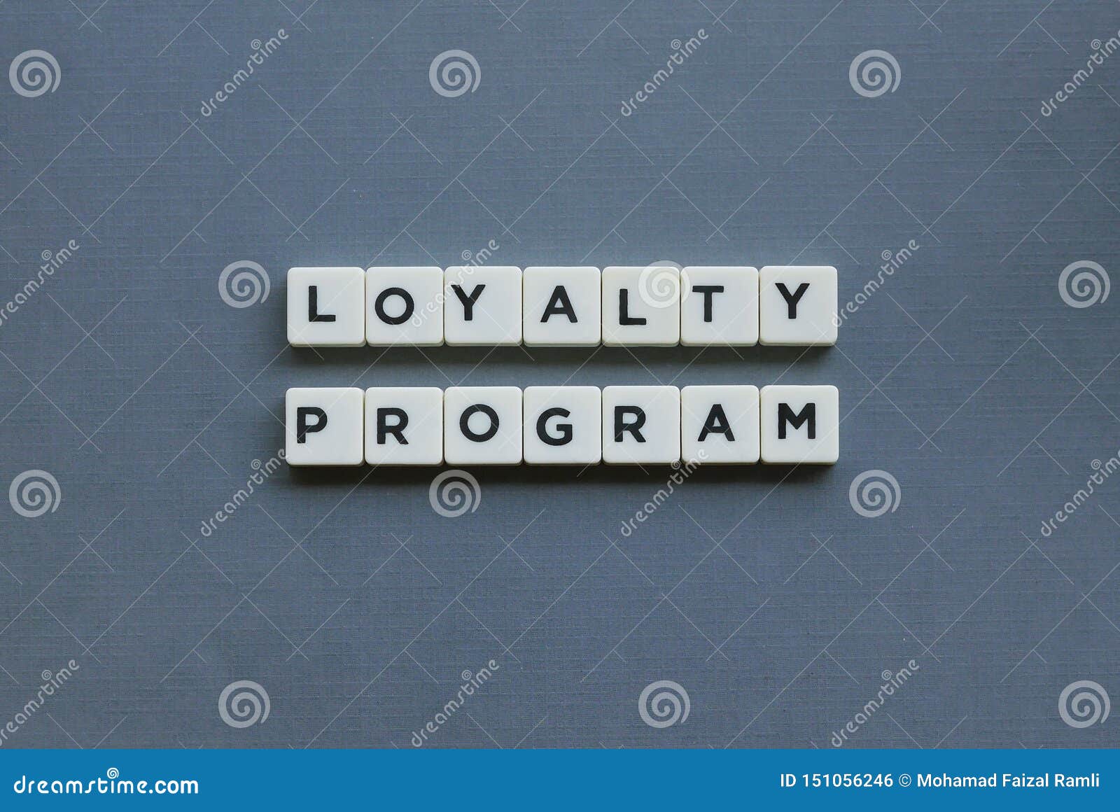Loyalty Program Word Made of Square Letter Word on Grey Background ...