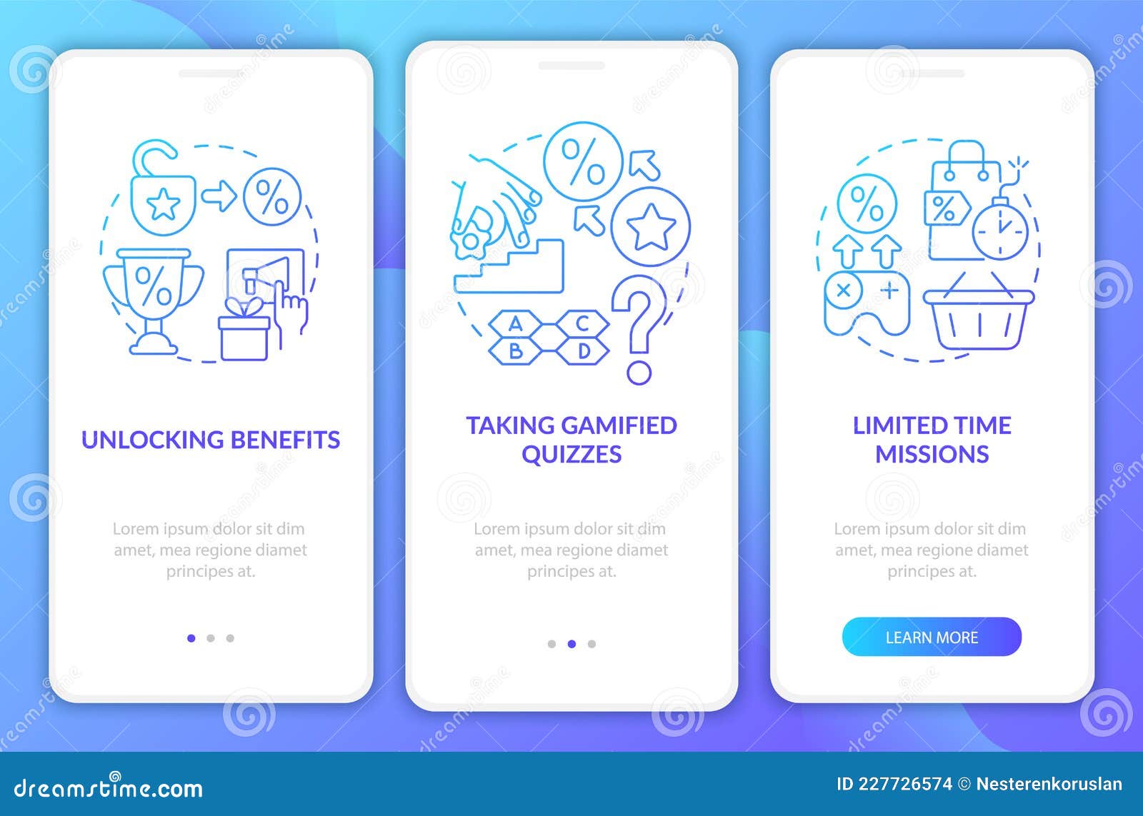 Gamified Loyalty Programs Examples Onboarding Vector Template ...