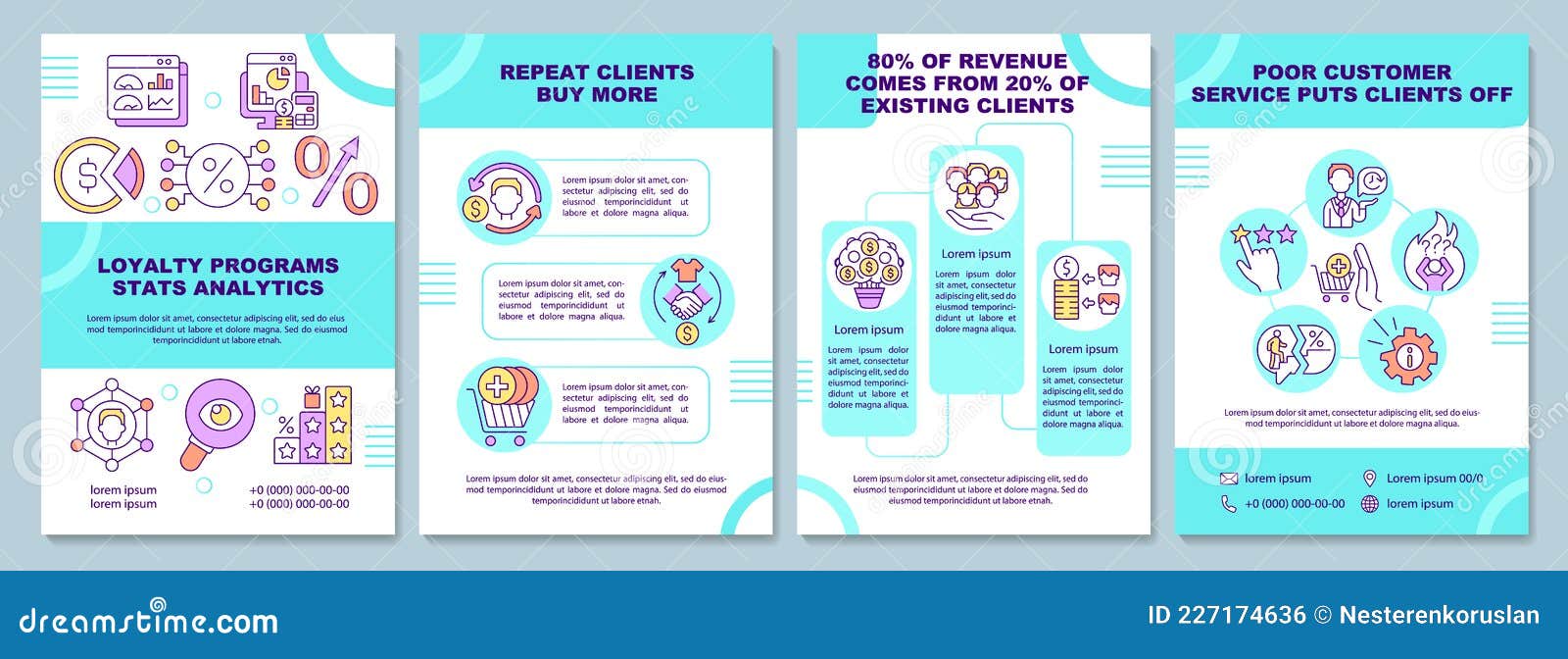 Loyalty Programs Stats Analytics Brochure Template Stock Vector ...