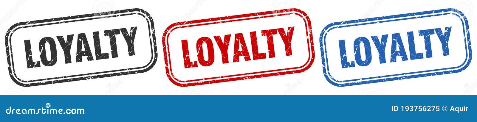 Loyalty Square Isolated Sign Set. Loyalty Stamp Stock Vector ...