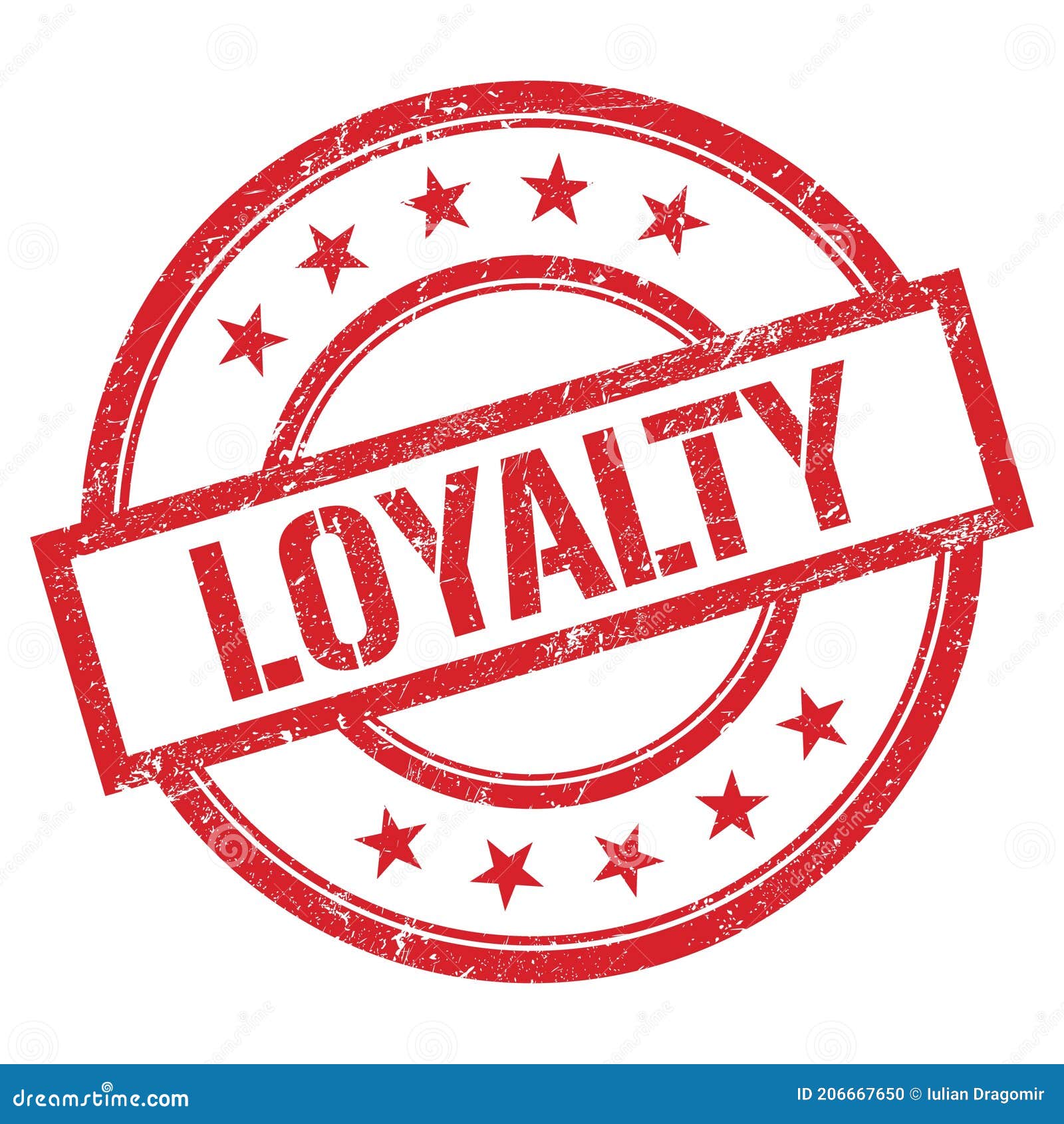 LOYALTY Text Written on Red Vintage Stamp Stock Illustration ...