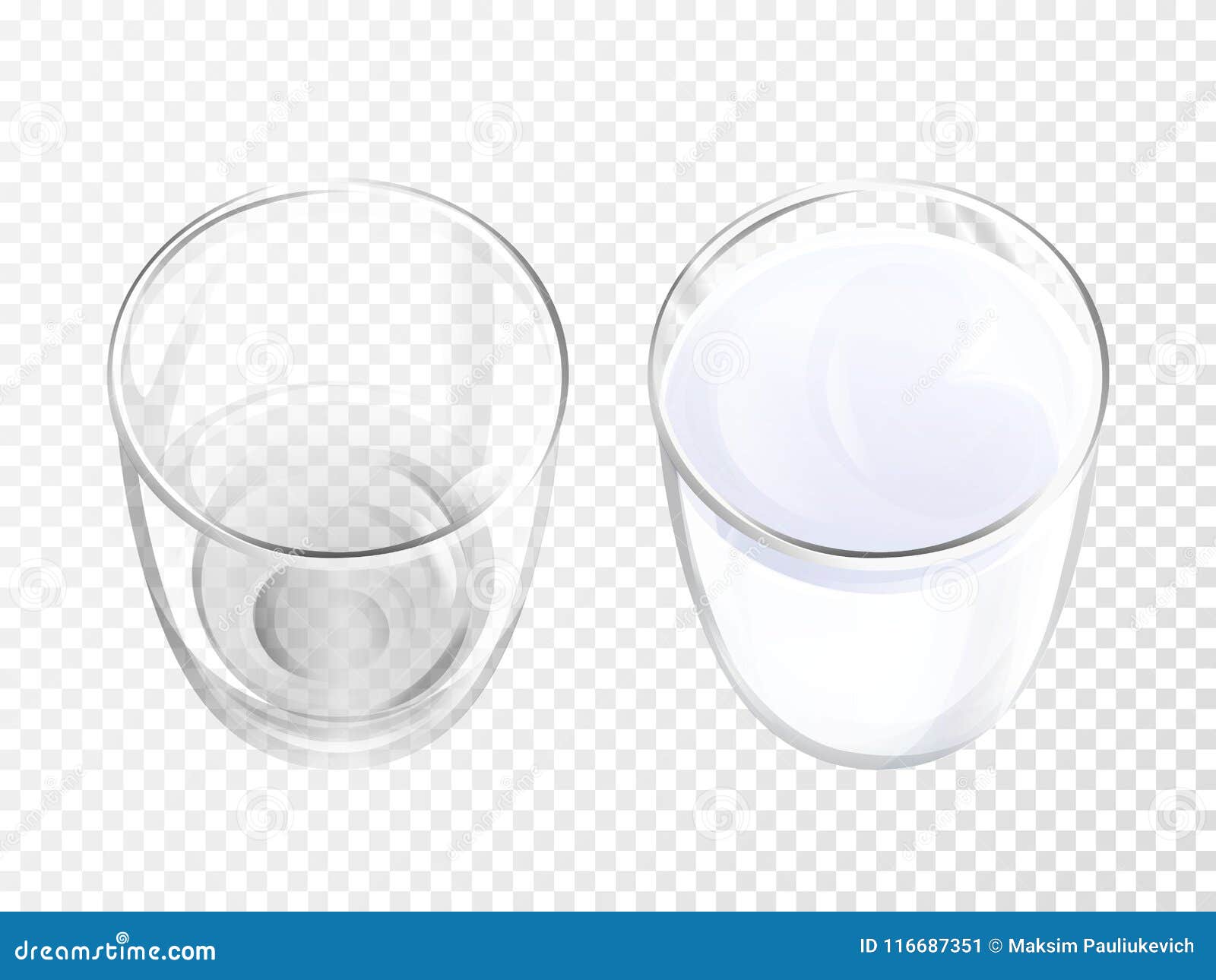 Loza Realista Del Ejemplo Del Vector Del Vidrio De Leche Ilustración ...