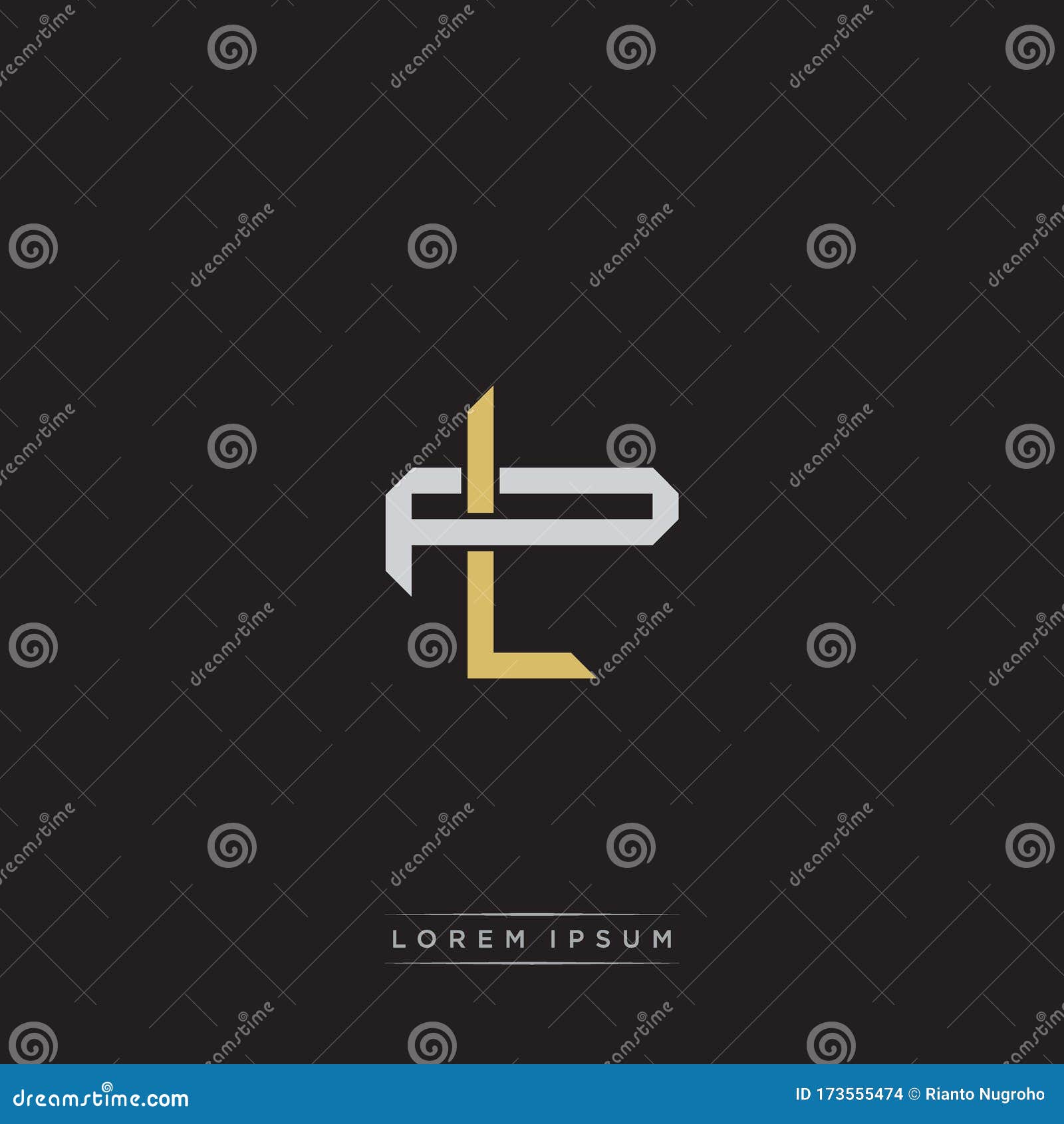 LP Initial Letter Overlapping Interlock Logo Monogram Line Art Style ...