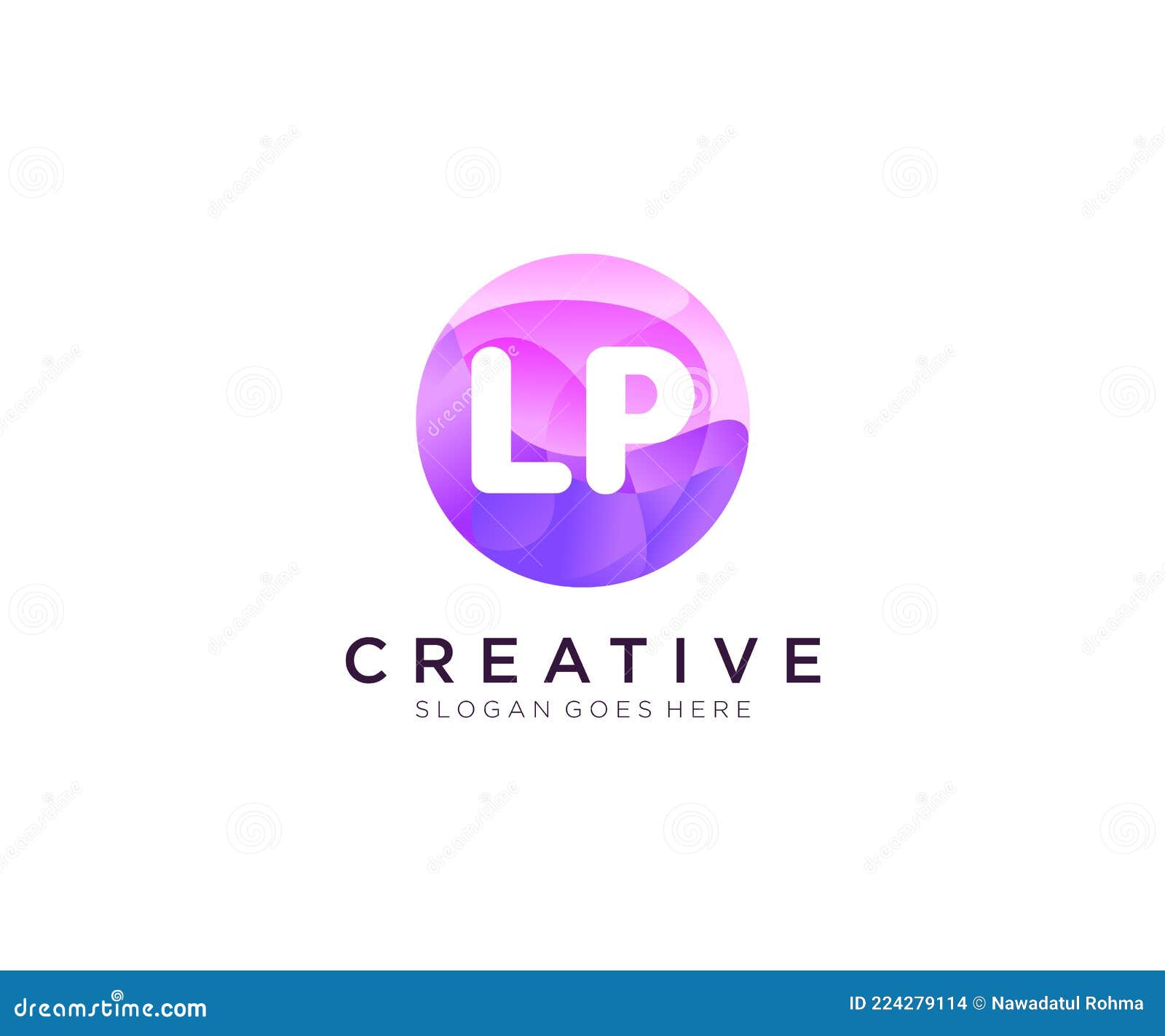 LP Initial Logo with Colorful Circle Template Vector Stock Vector ...