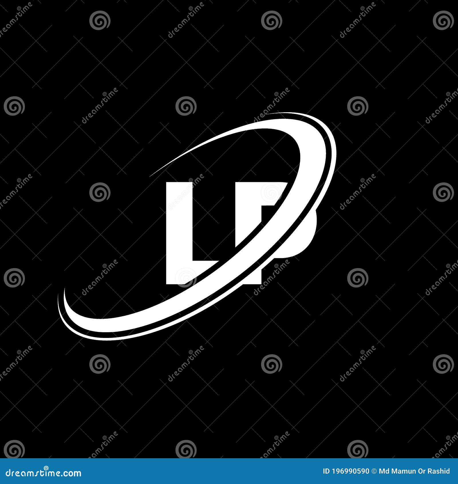 LP L P Letter Logo Design. Initial Letter LP Linked Circle Uppercase ...