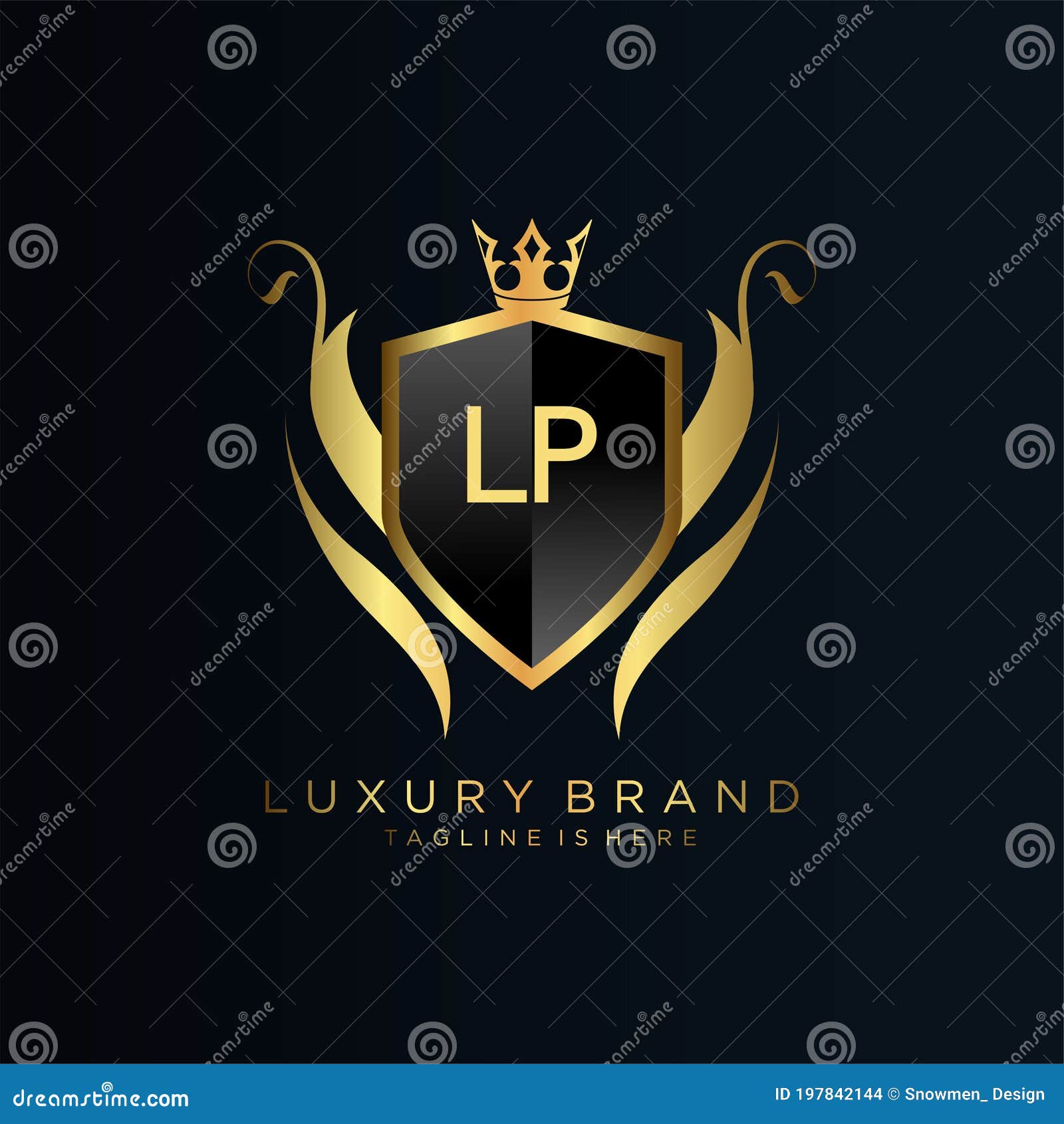 LP Letter Initial with Royal Template.elegant with Crown Logo Vector ...