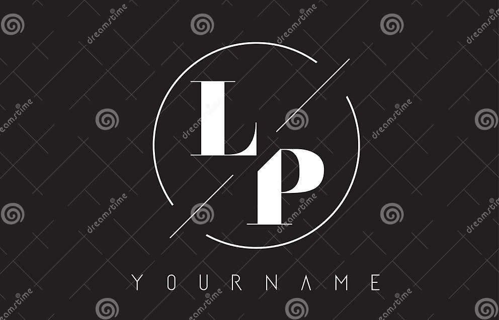 LP Letter Logo with Cutted and Intersected Design Stock Vector ...