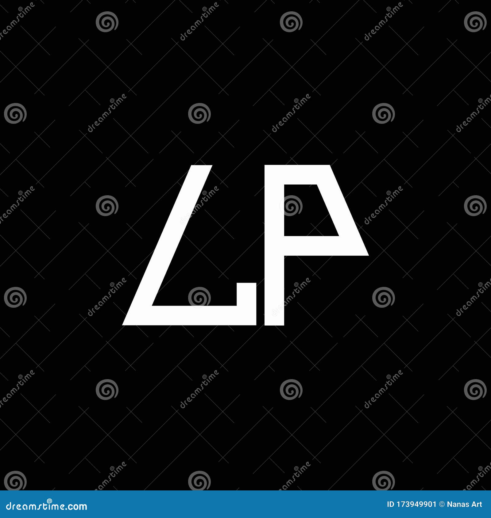 LP Logo Abstract Monogram Isolated on Black Background Stock Vector ...