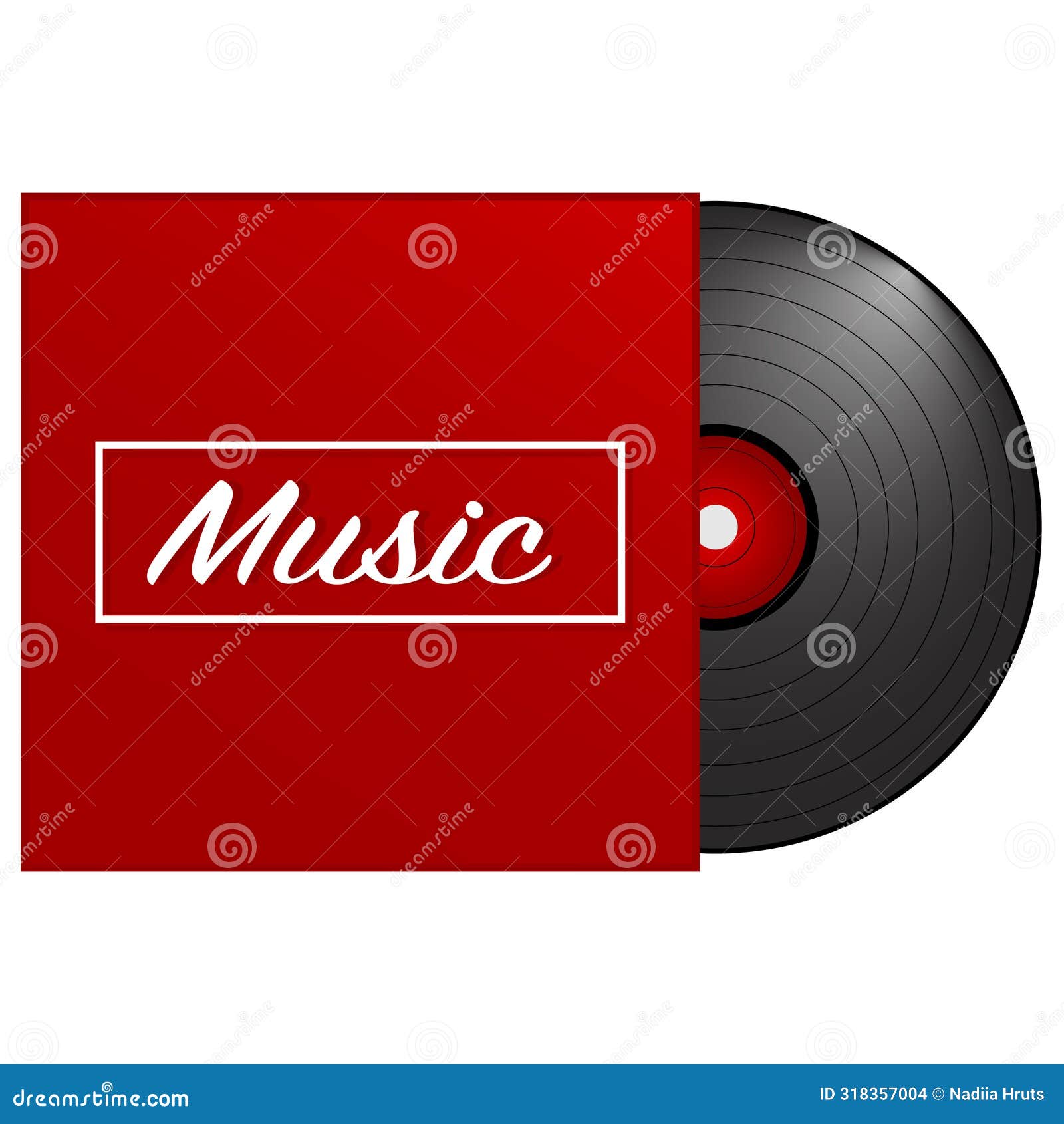 LP Record Vinyl Disc Cover with Vinyl Disc Inside. Realistic Vector ...