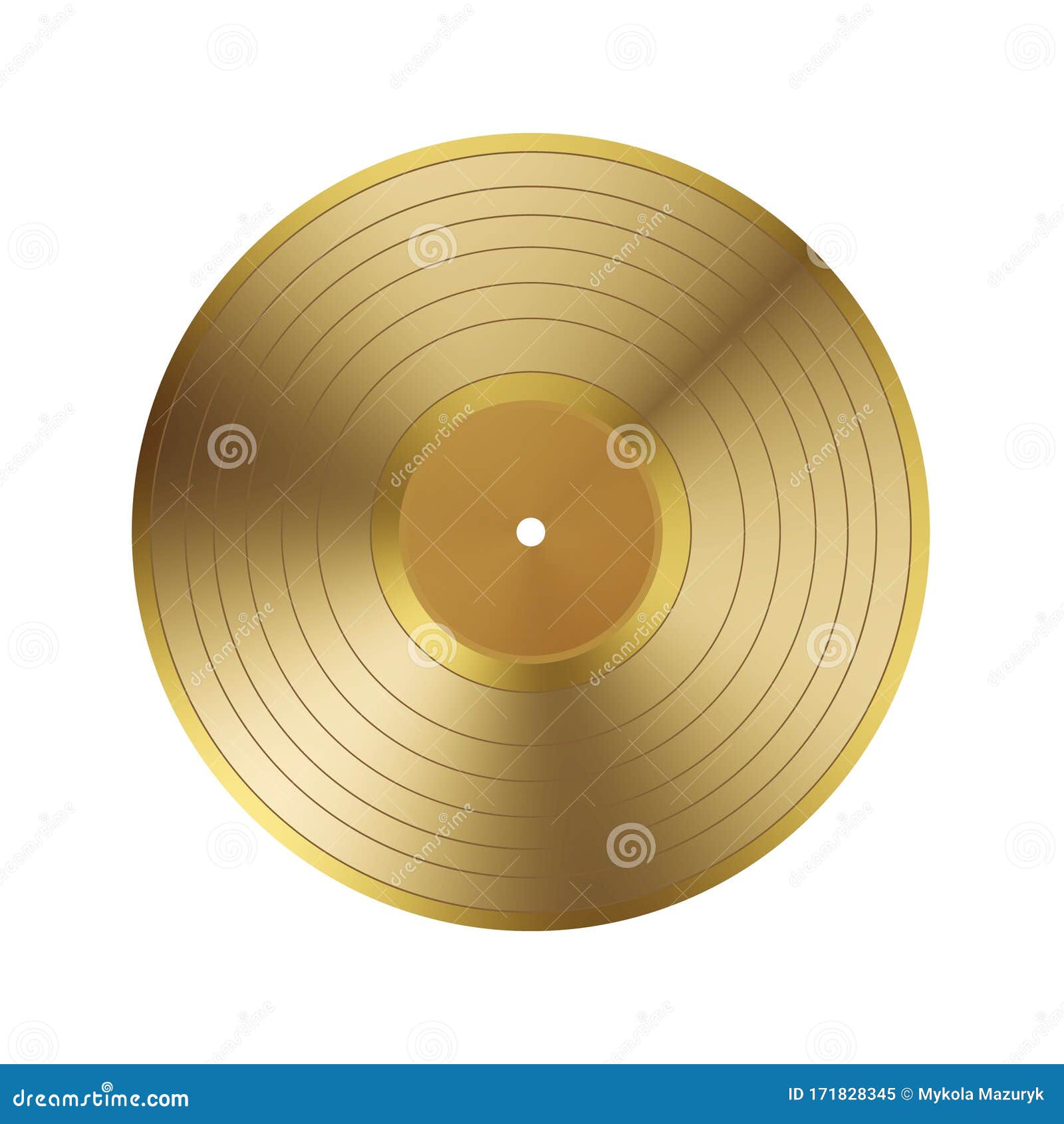 LP Record Vinyl Gold Color on White Background Stock Vector ...