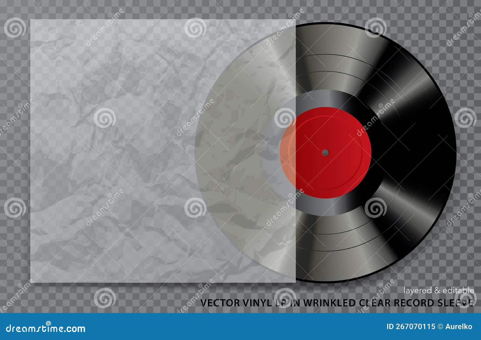 LP in sleeve stock vector. Illustration of plastic, mockup - 267070115