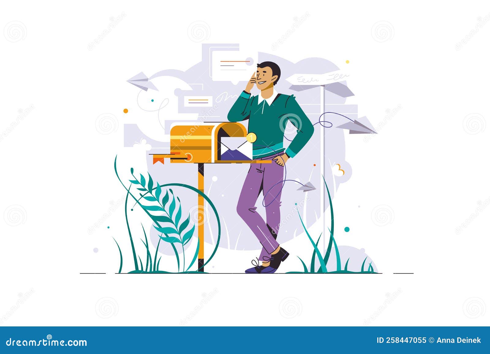 LPerson Standing Near Empty Postbox, Waiting for the Mail Stock ...