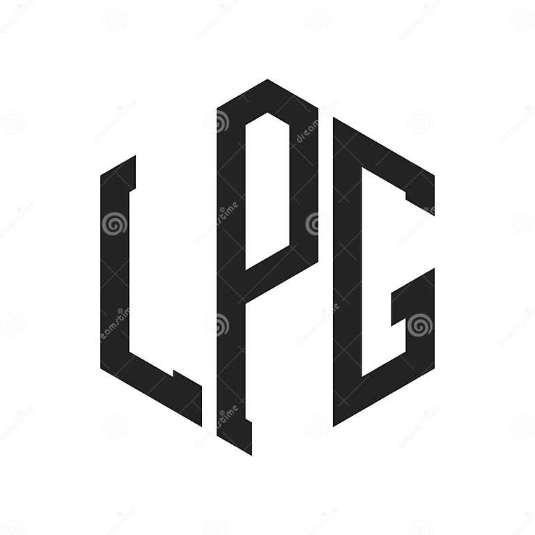LPG Logo Design. Initial Letter LPG Monogram Logo Using Hexagon Shape ...