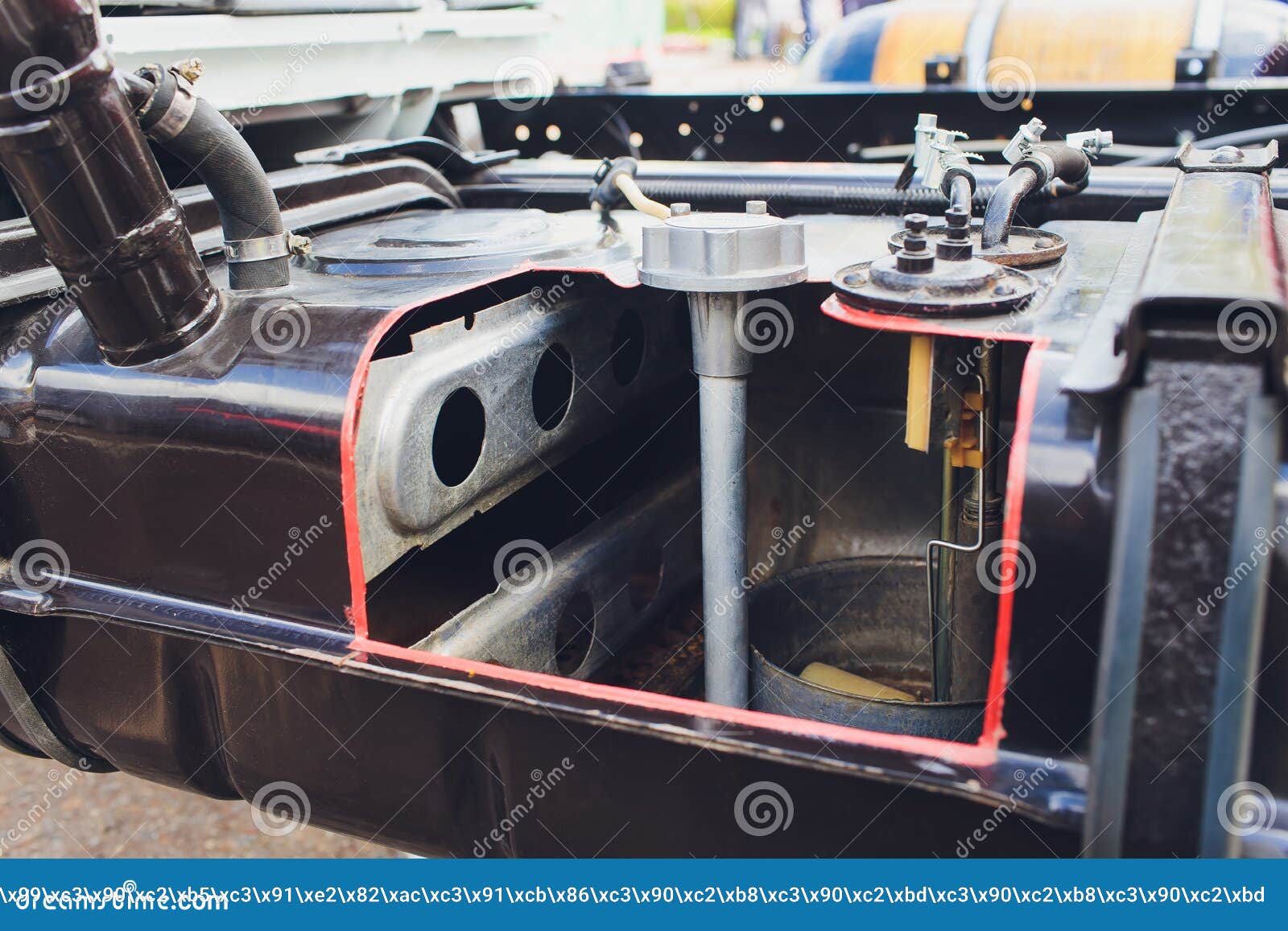 LPG , NGV Gas Tanks are Installed in a Car for the 2 Fuel System. Stock ...