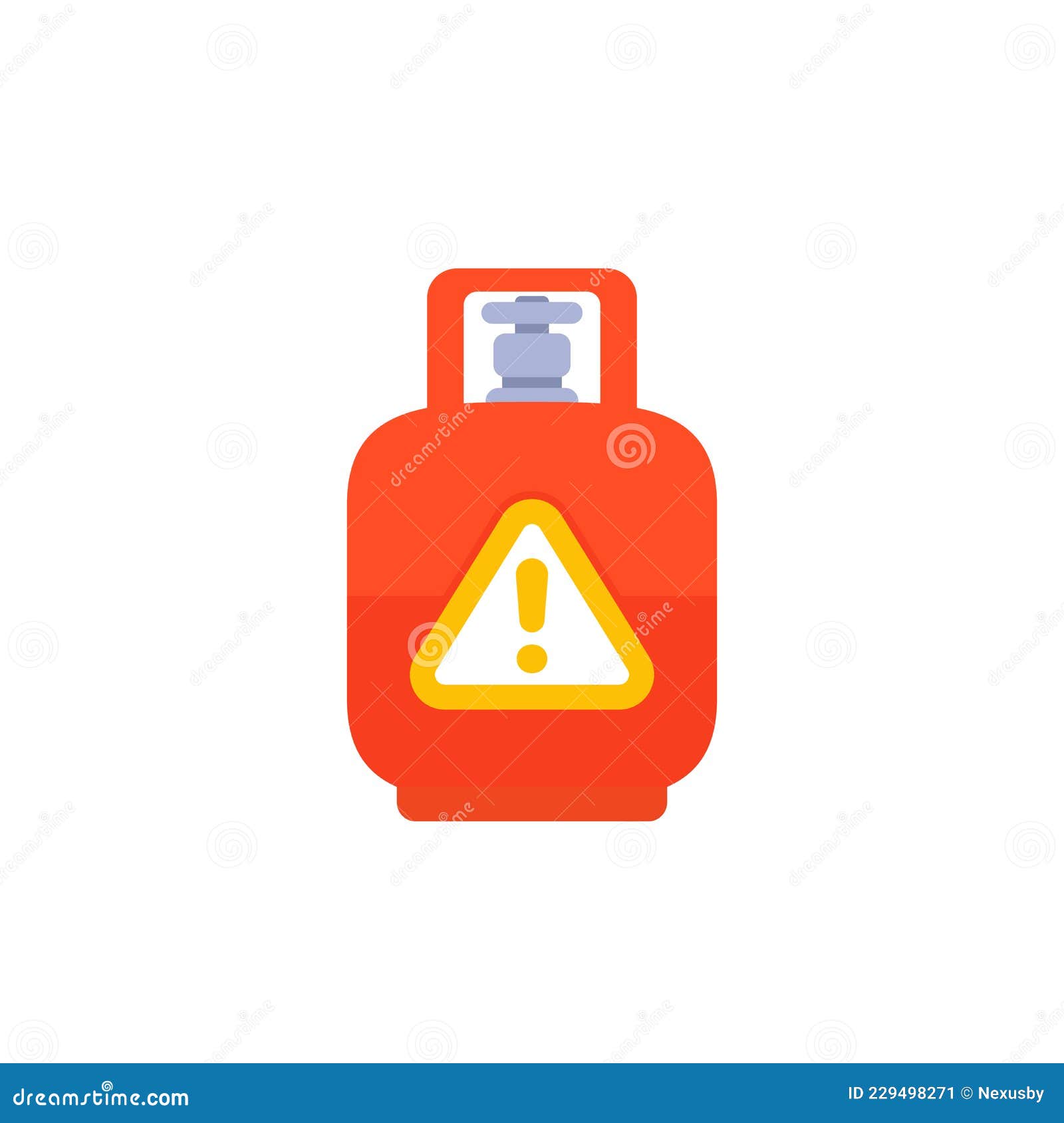 LPG Tank, Gas Cylinder Vector Icon with Warning Stock Vector ...