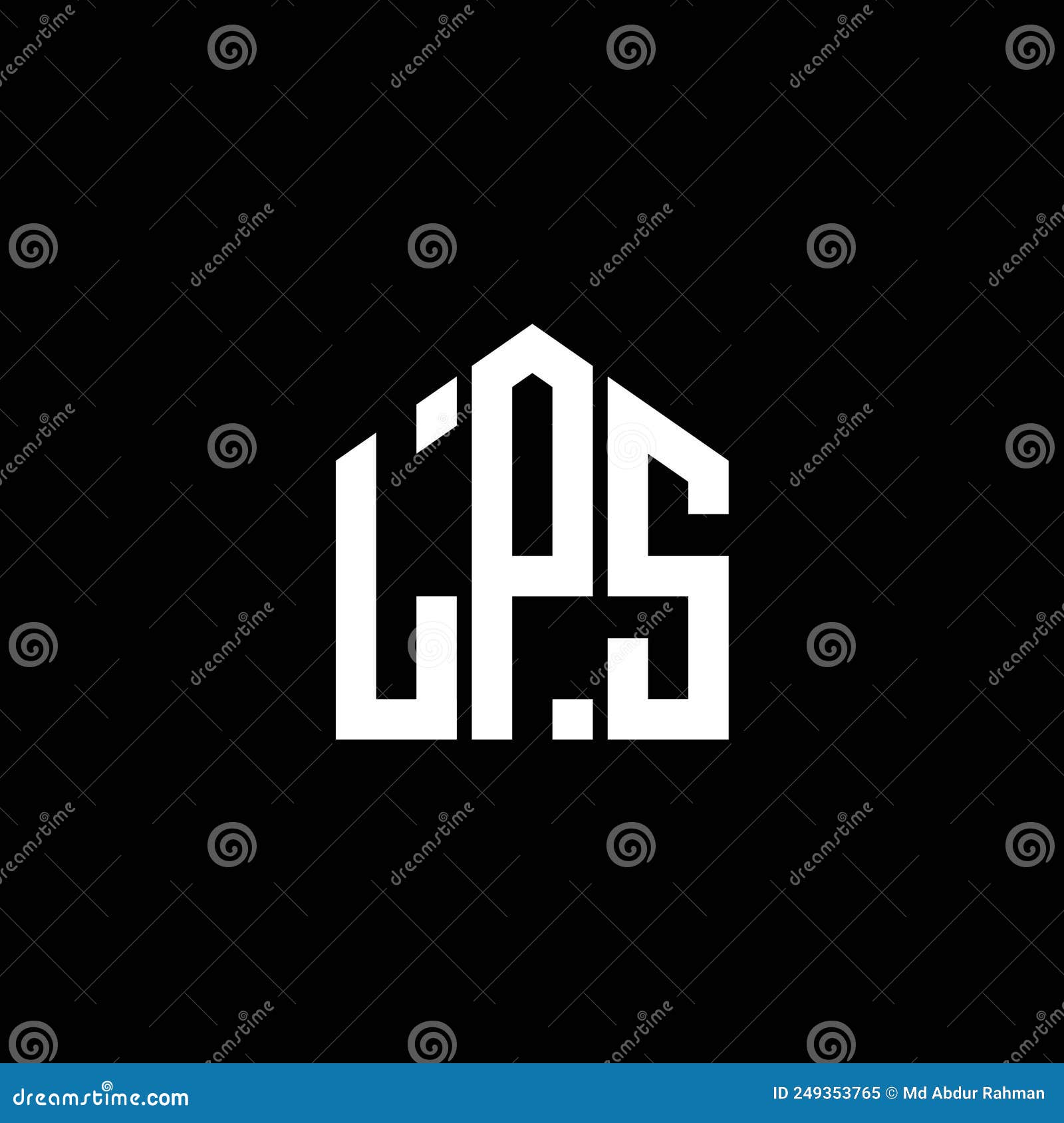 LPS Letter Logo Design on BLACK Background. LPS Creative Initials ...