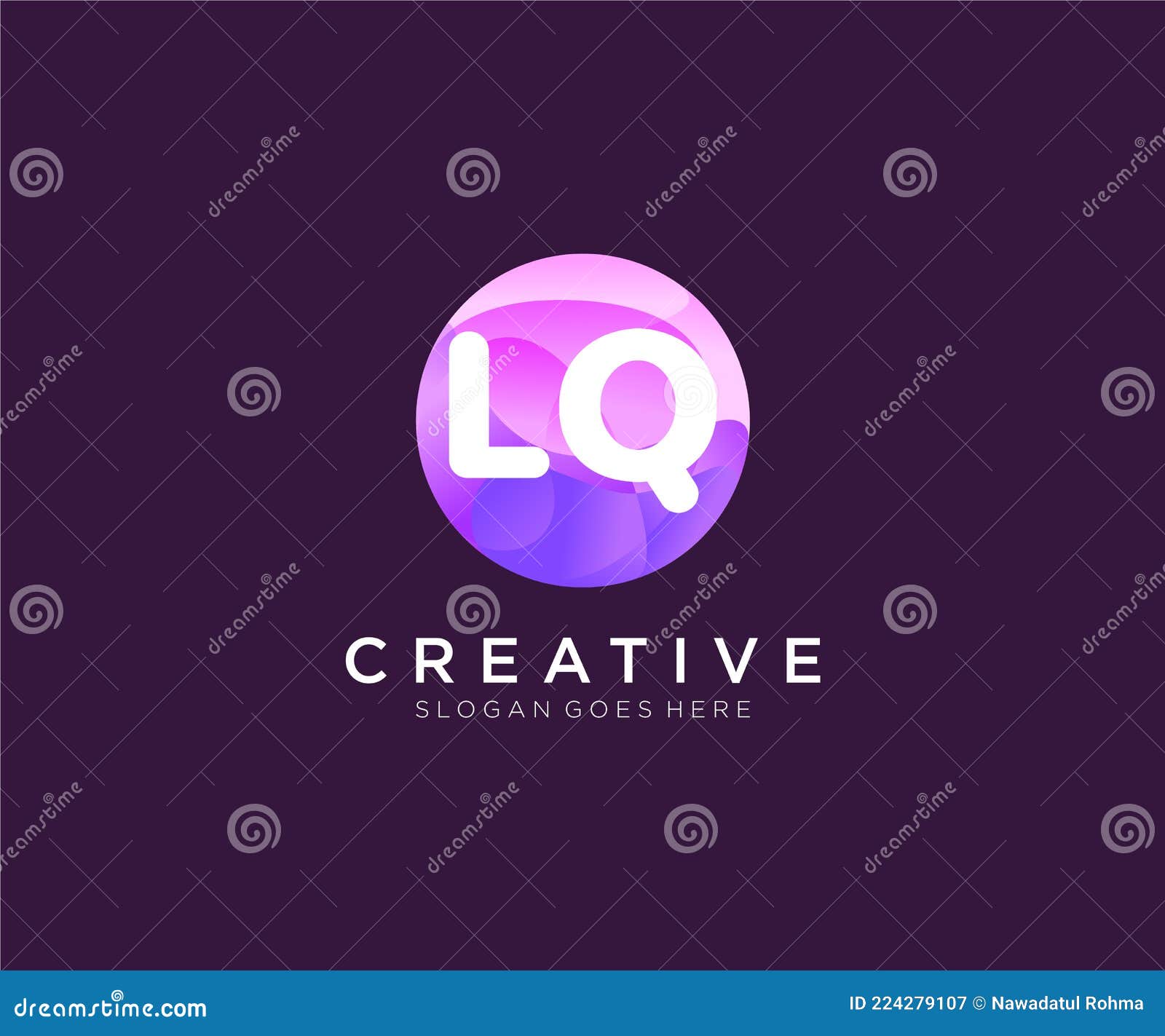 LQ Initial Logo with Colorful Circle Template Vector Stock Vector ...