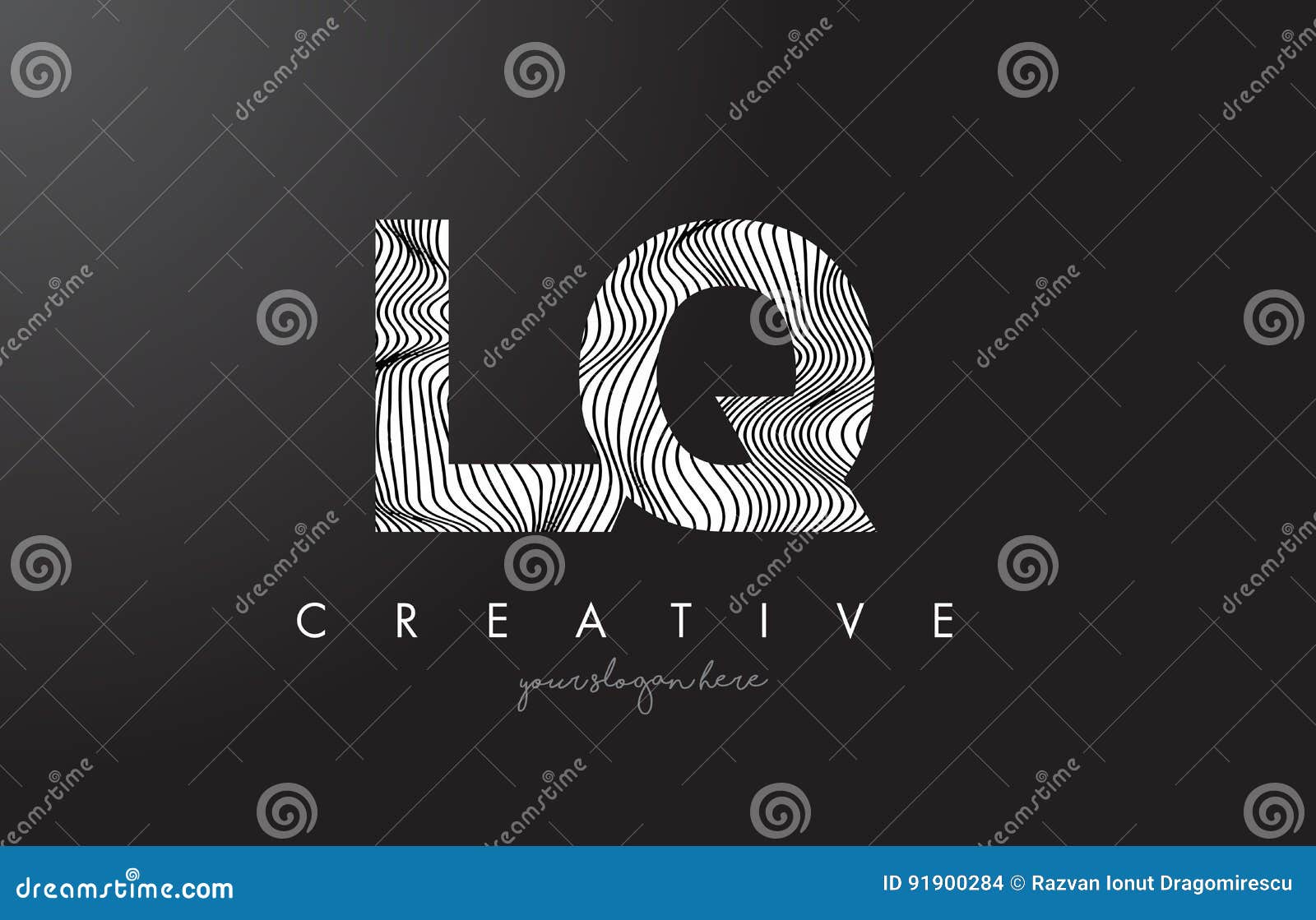 LQ L Q Letter Logo with Zebra Lines Texture Design Vector. Stock Vector ...