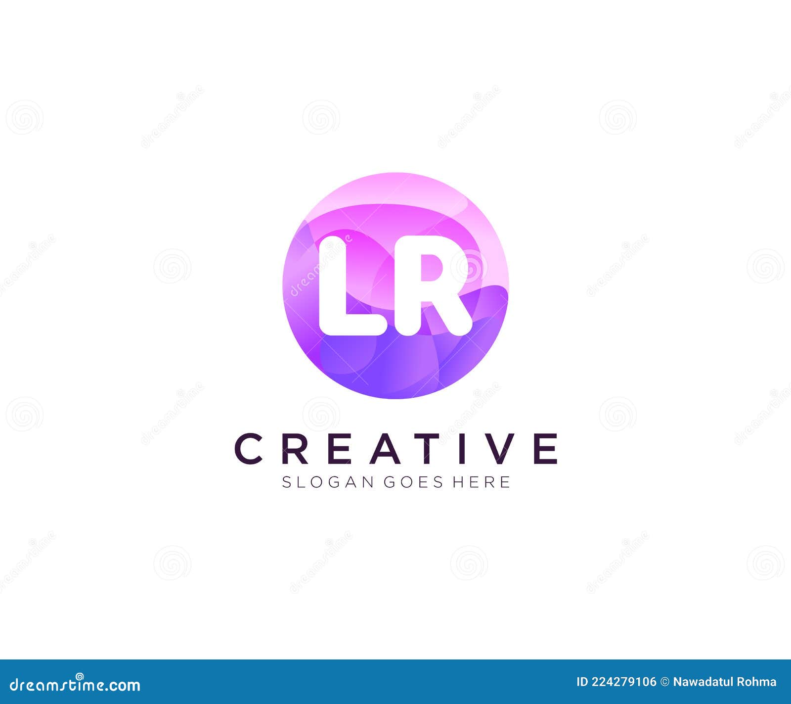 LR Initial Logo with Colorful Circle Template Vector Stock Vector ...