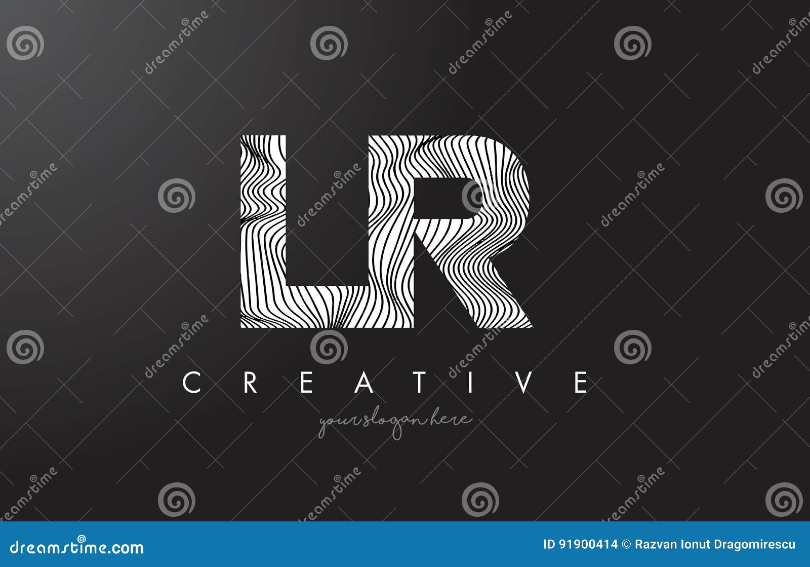 LR L R Letter Logo with Zebra Lines Texture Design Vector. Stock Vector ...
