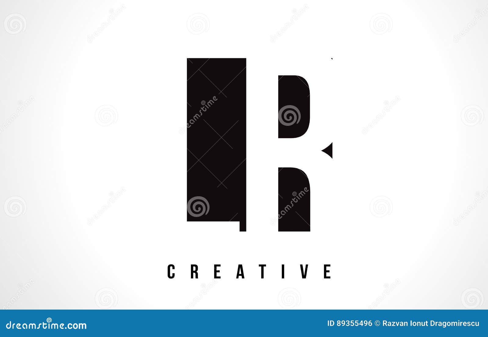 LR L R White Letter Logo Design with Black Square. Stock Vector ...