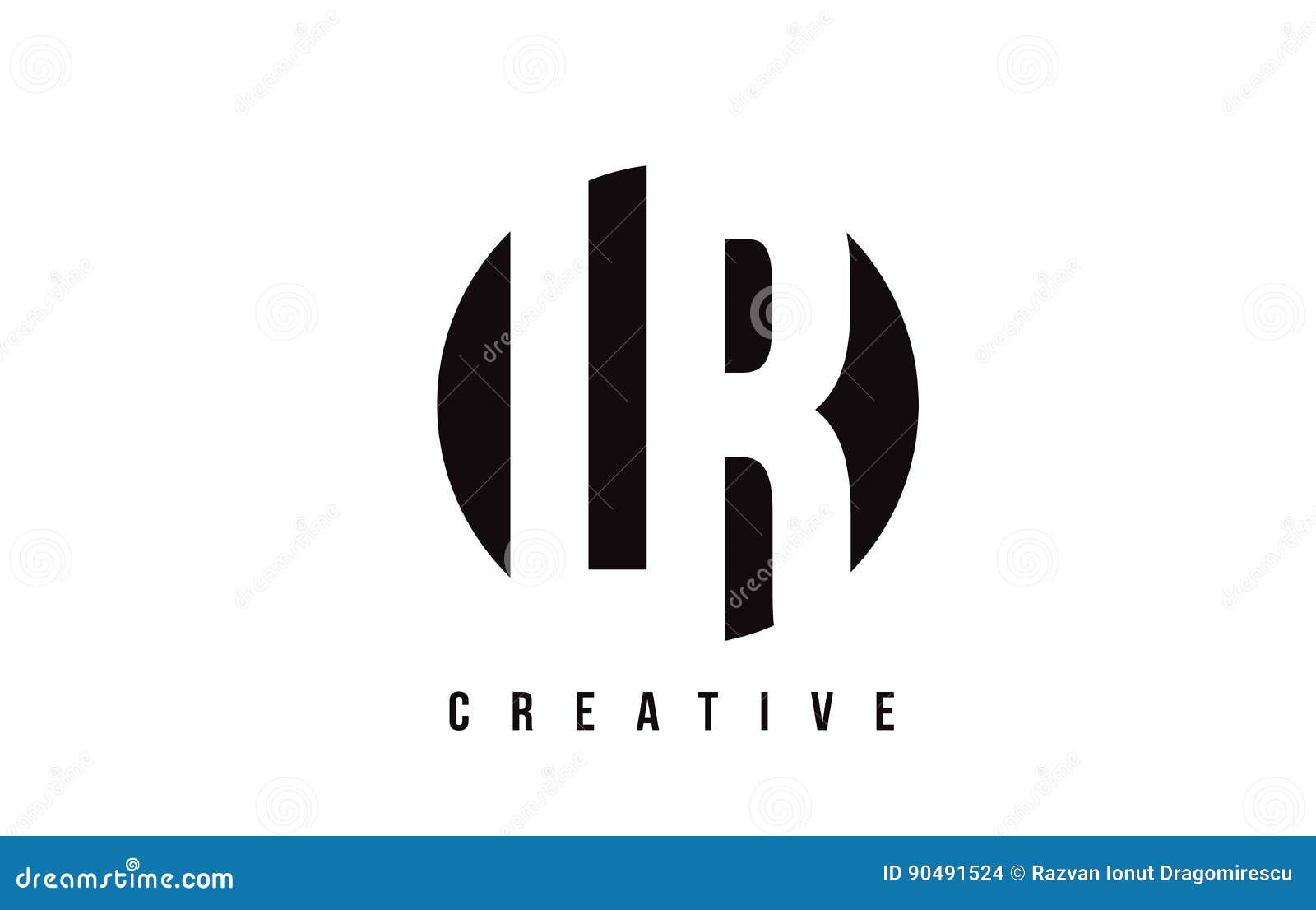 LR L R White Letter Logo Design with Circle Background. Stock Vector ...