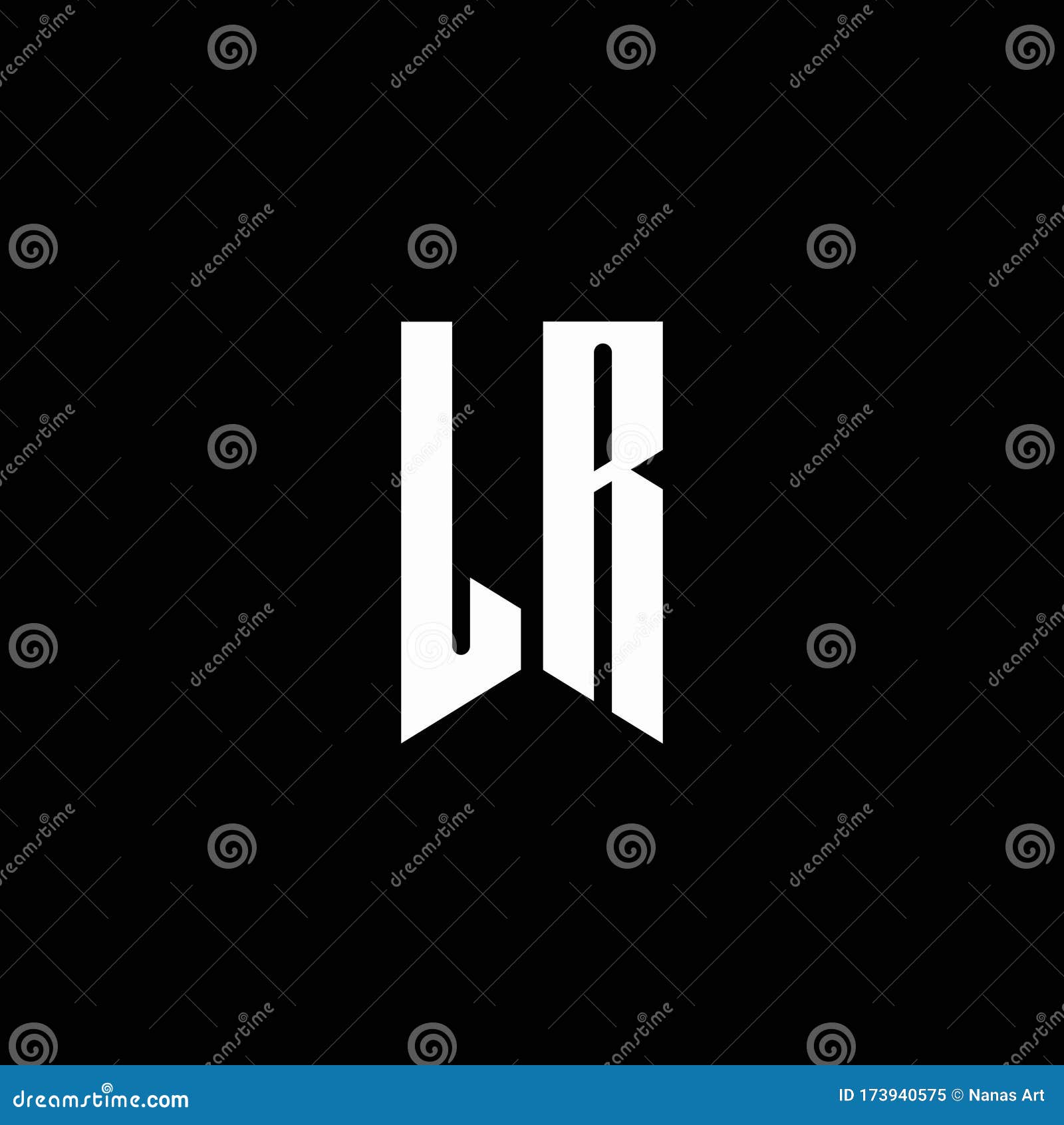LR Logo Monogram with Emblem Style Isolated on Black Background Stock ...