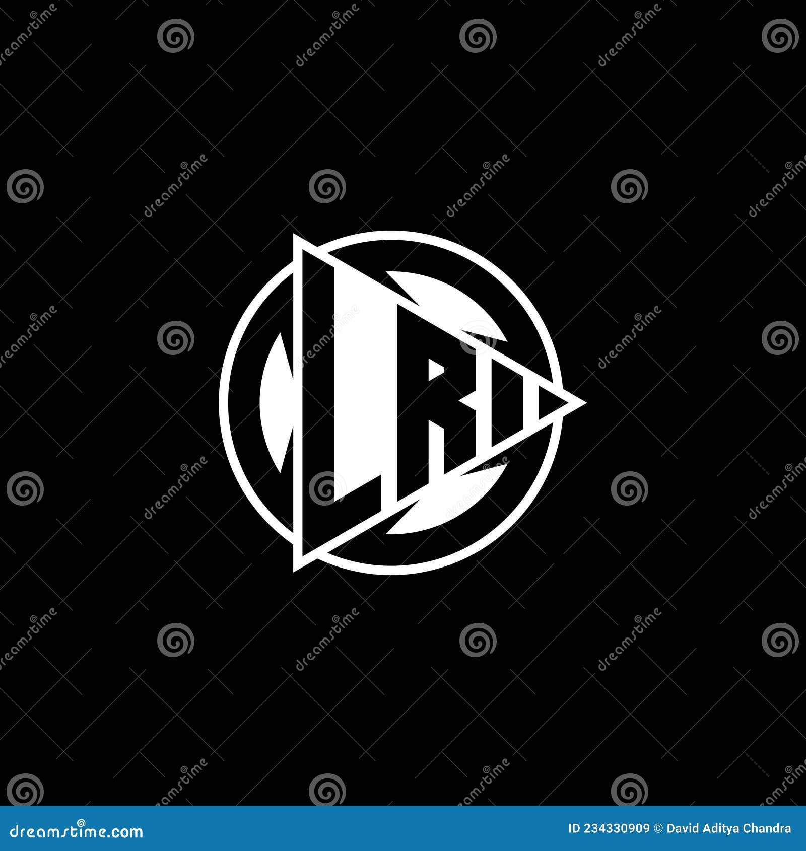 LR Logo Monogram Triangle Play Shape Circle Rounded Stock Vector ...