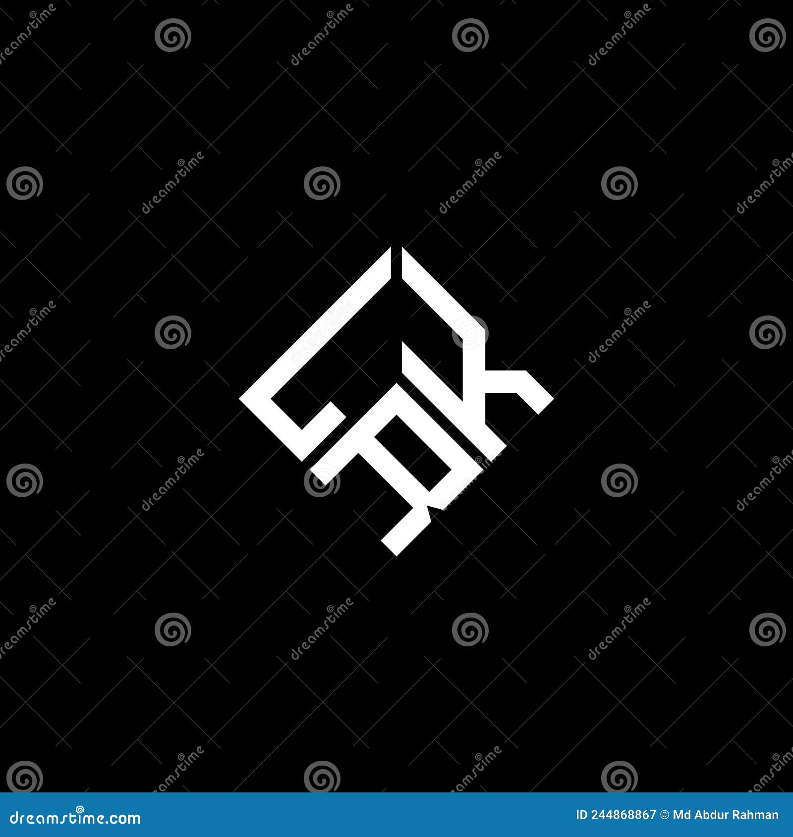 LRK Letter Logo Design on Black Background. LRK Creative Initials ...