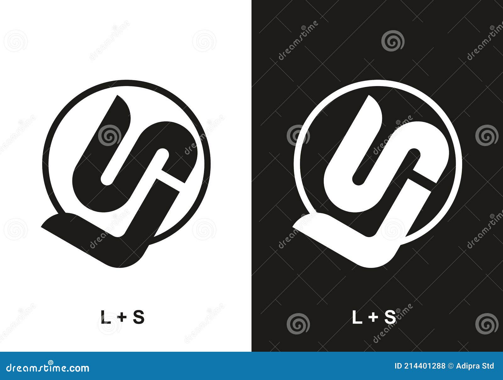 LS Initial Letter in Circle Stock Vector - Illustration of letter ...
