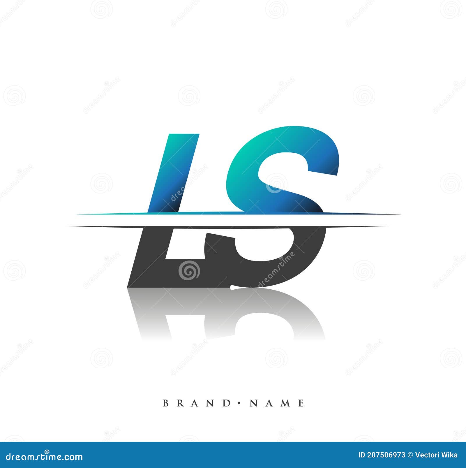 LS Initial Logo Company Name Colored Black and Blue, Simple and Modern ...