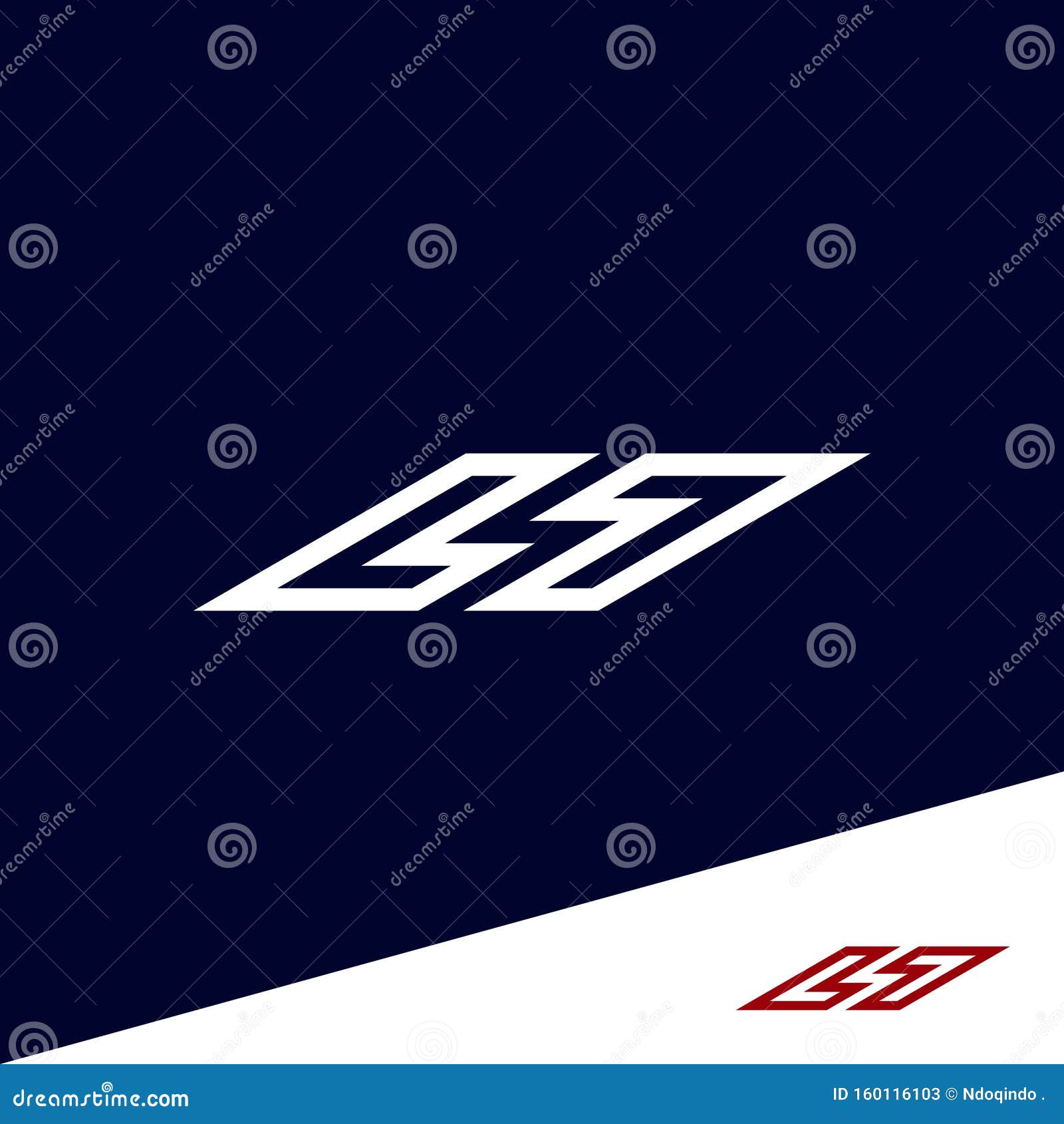 LS7 Initials Logo Design. Negative Space. Stock Vector - Illustration ...