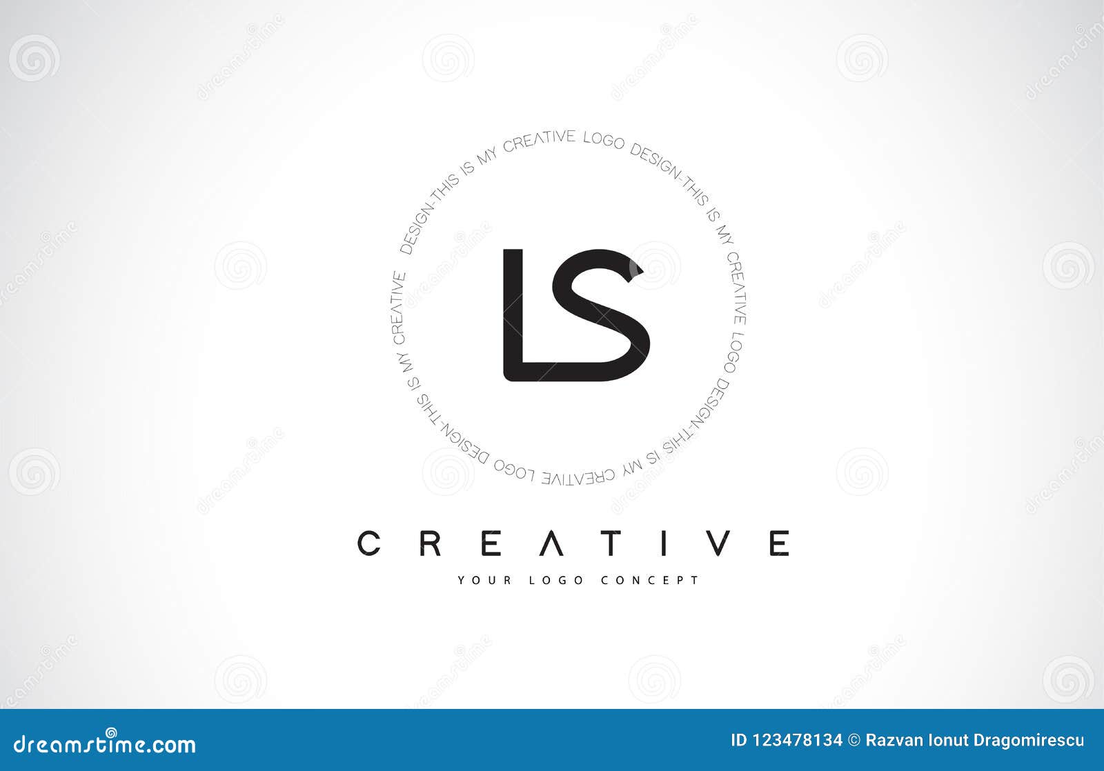 LS L S Logo Design with Black and White Creative Text Letter Vector ...