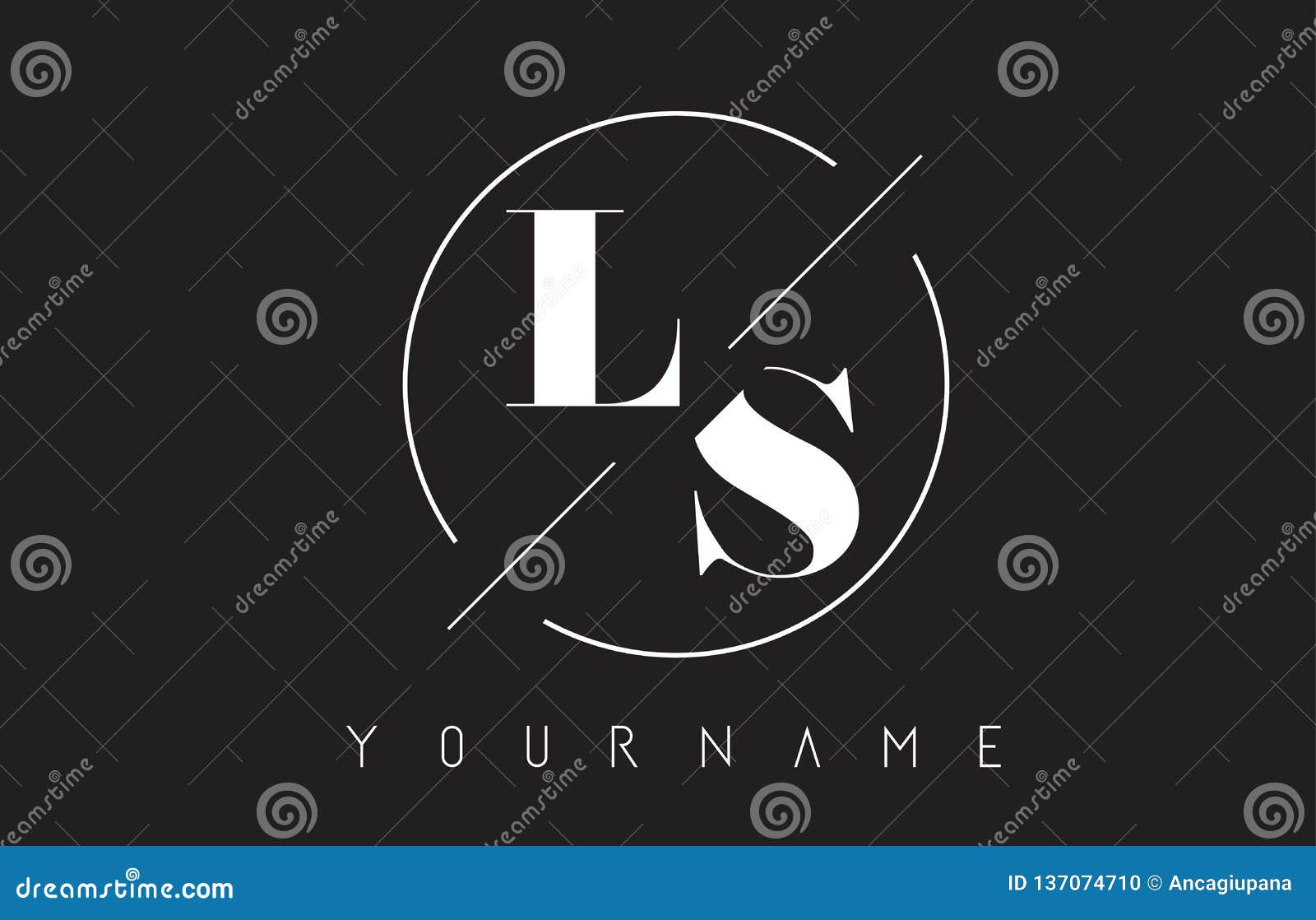 LS Letter Logo with Cutted and Intersected Design Stock Vector ...