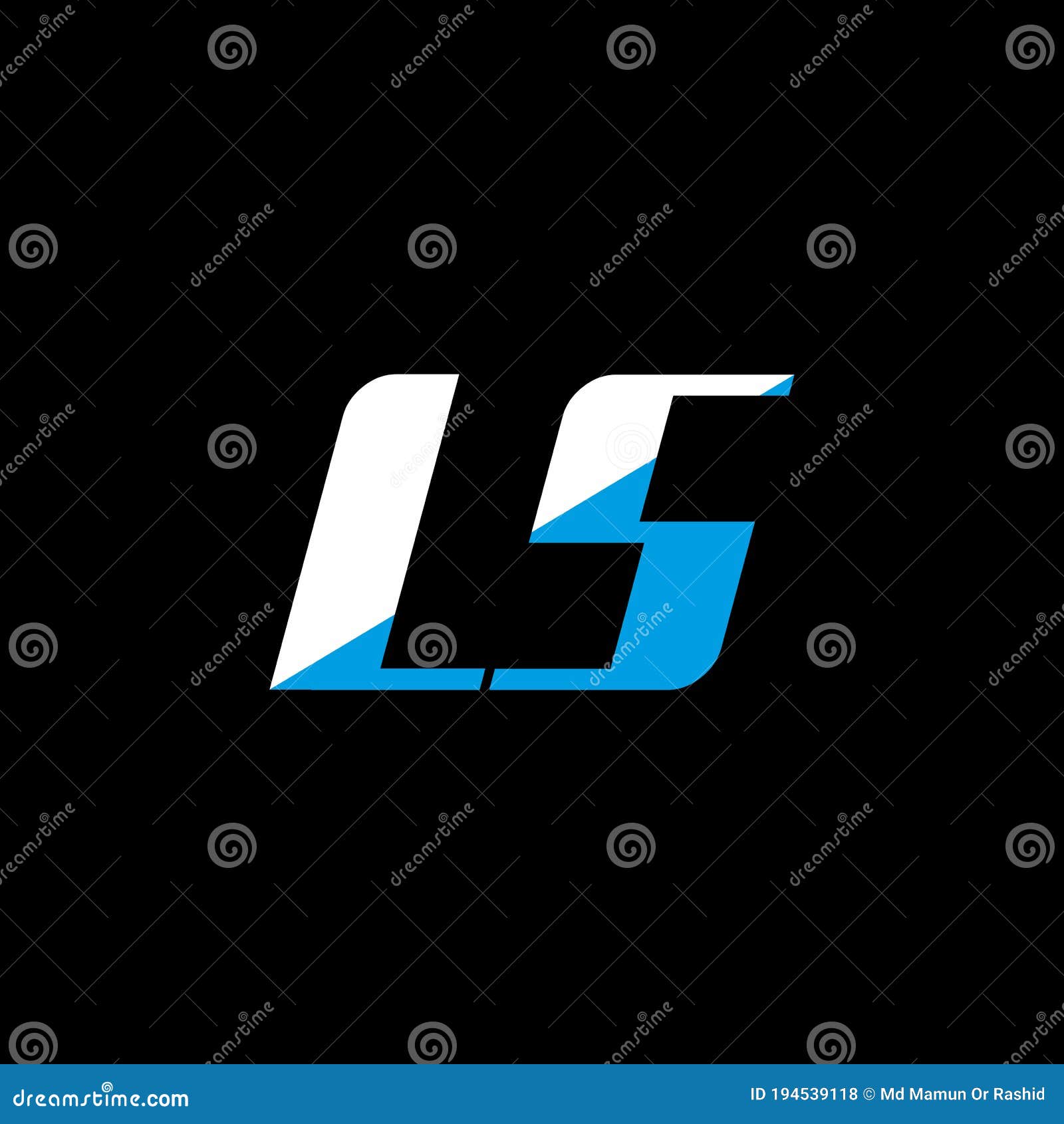 LS Letter Logo Design on Black Background. LS Creative Initials Letter ...