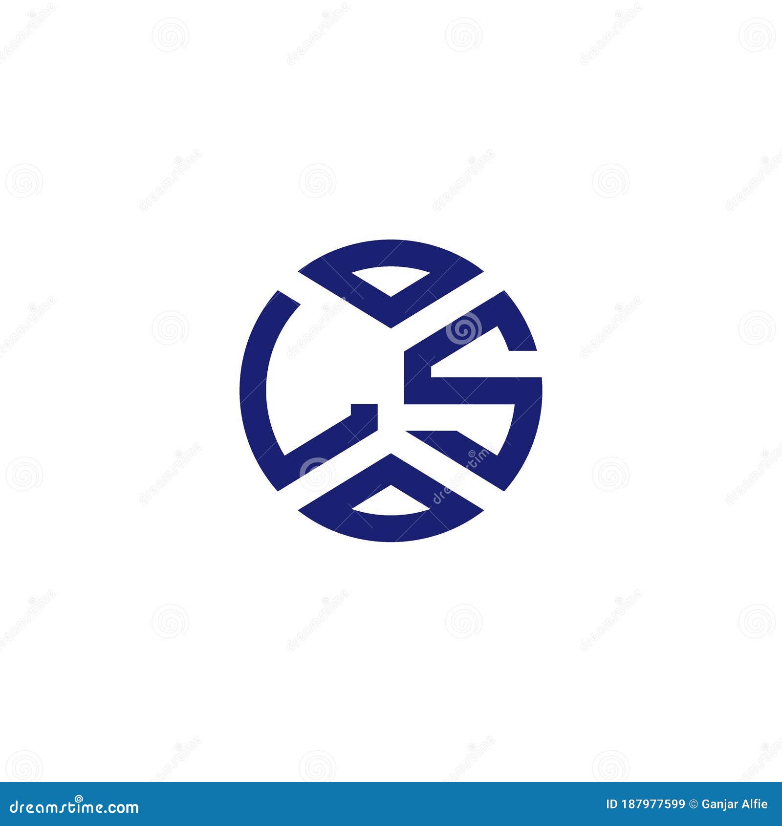 LS Monogram Logo with Abstract Shapes in Modern Style Stock Vector ...