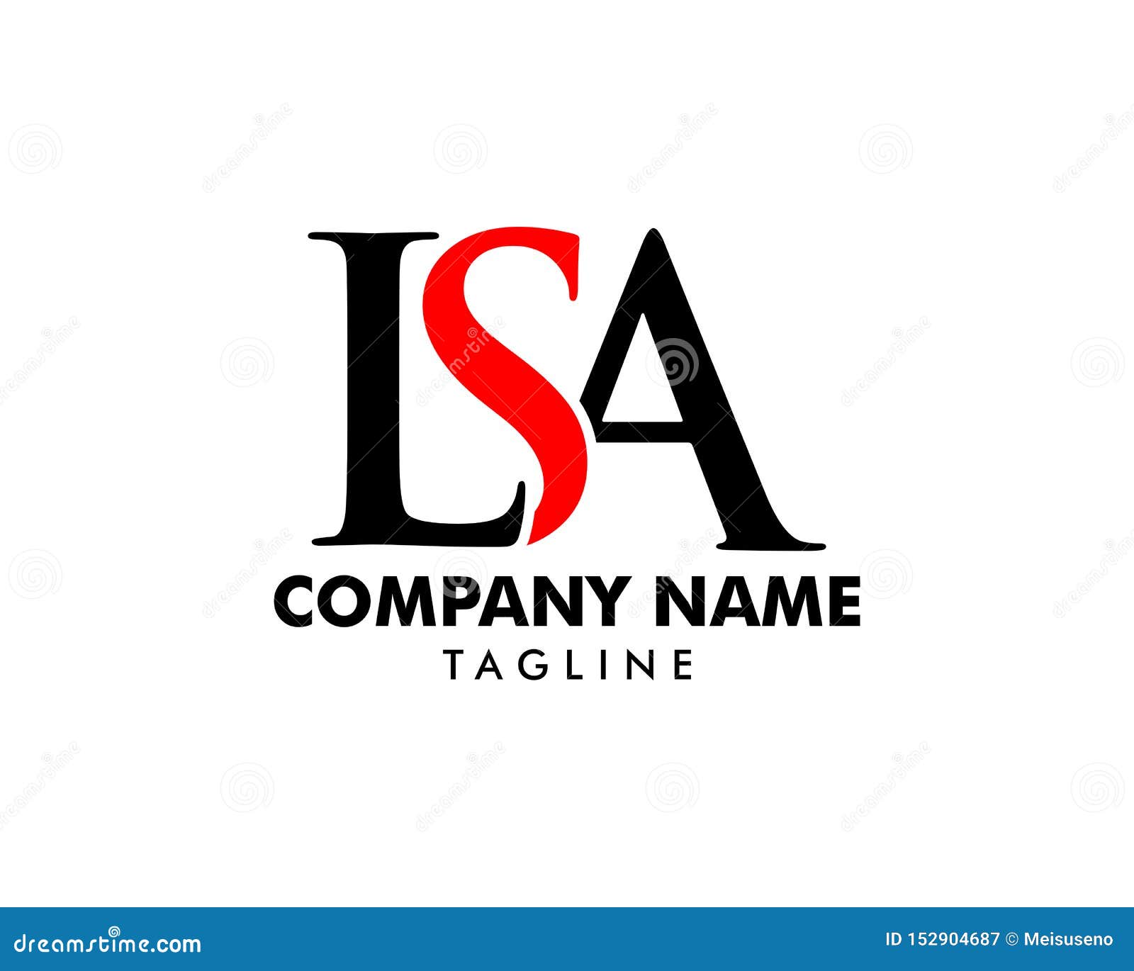 LSA Logo Template Design Da Letra Inicial Ilustração do Vetor ...