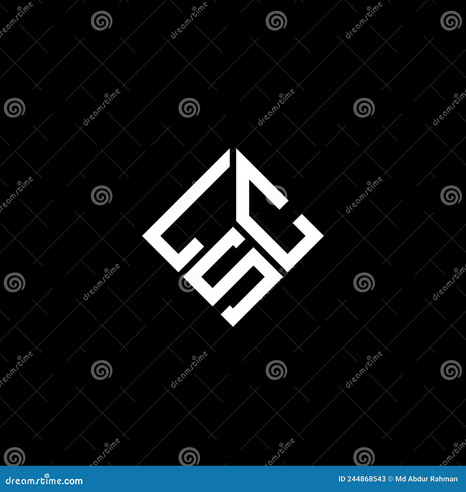 LSC Letter Logo Design on Black Background. LSC Creative Initials ...