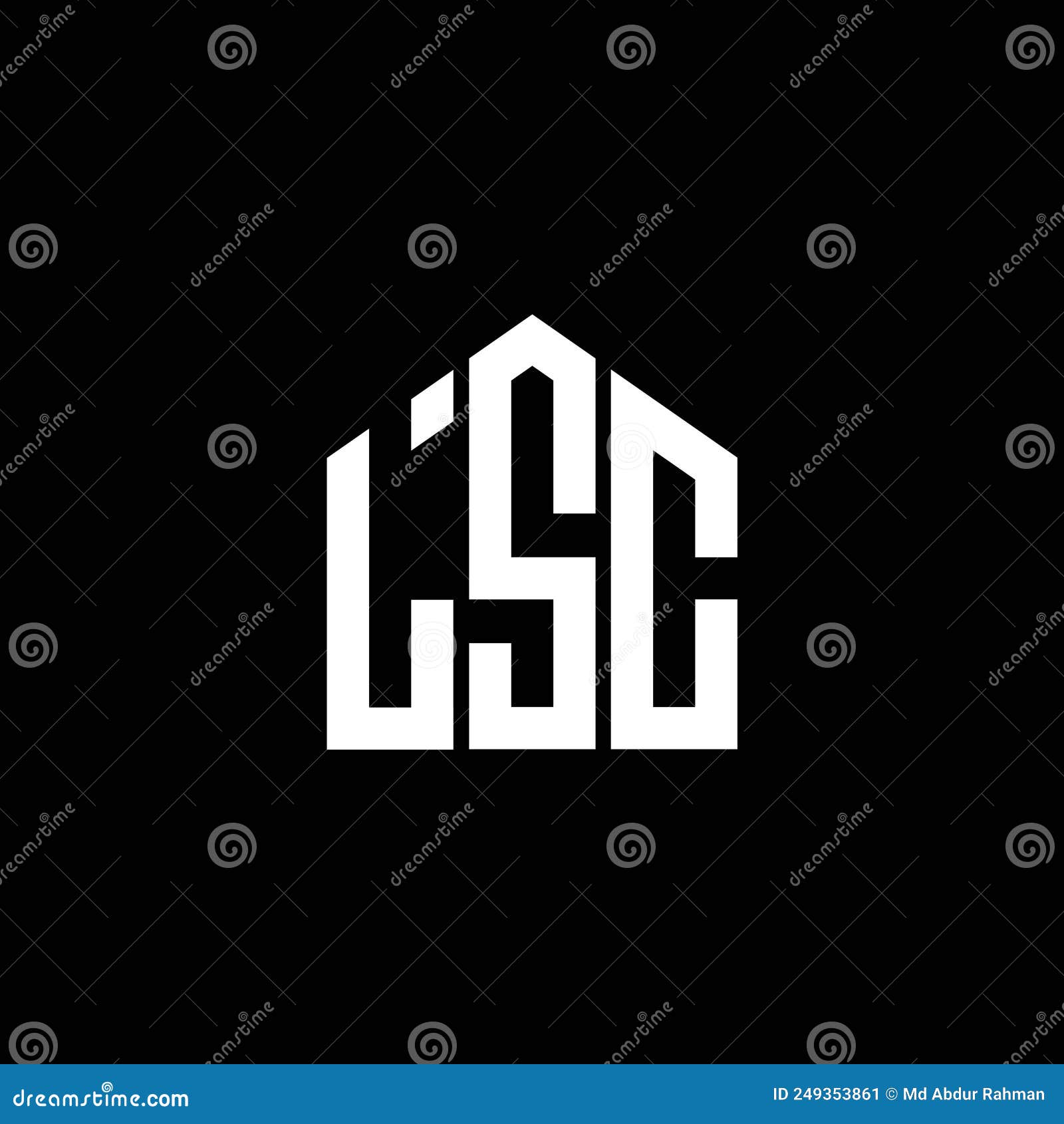 LSC Letter Logo Design on BLACK Background. LSC Creative Initials ...